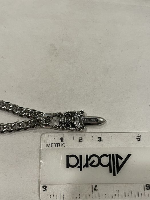Chrome Hearts Chrome Hearts Dagger Pendant Silver Cuban Chain Necklace ...
