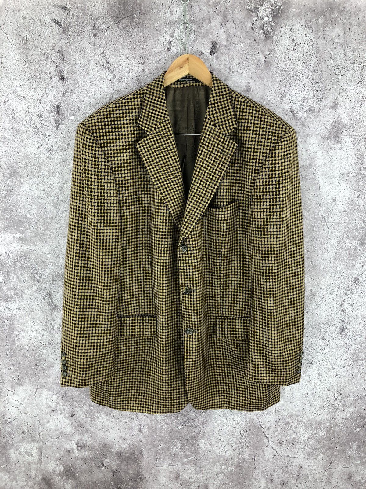 Vintage Vintage Yves Saint Laurent Blazer Checkered YSL Wool Blazer ...