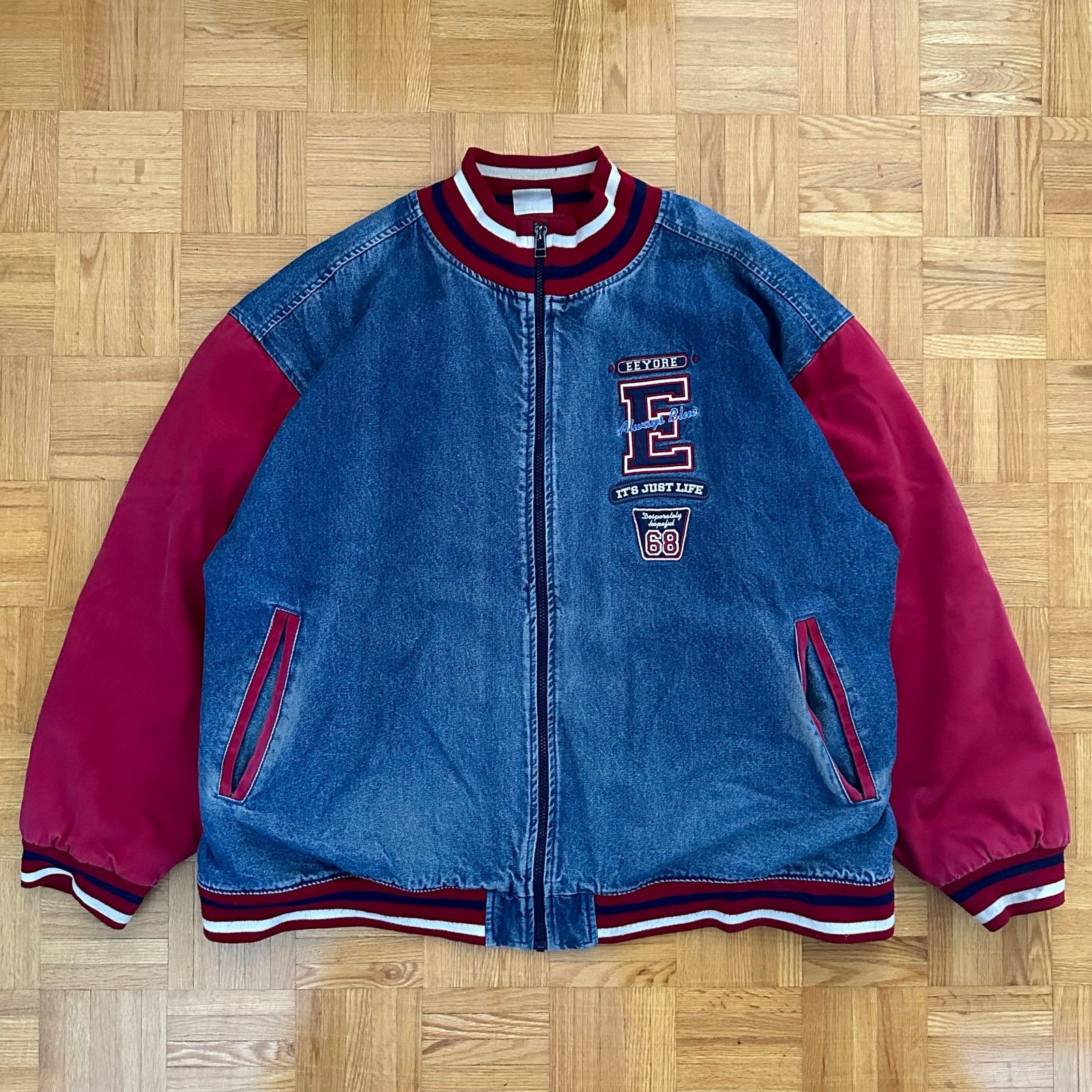 Disney Vintage Disney Store Exclusive Eeyore Blues Denim Varsity | Grailed