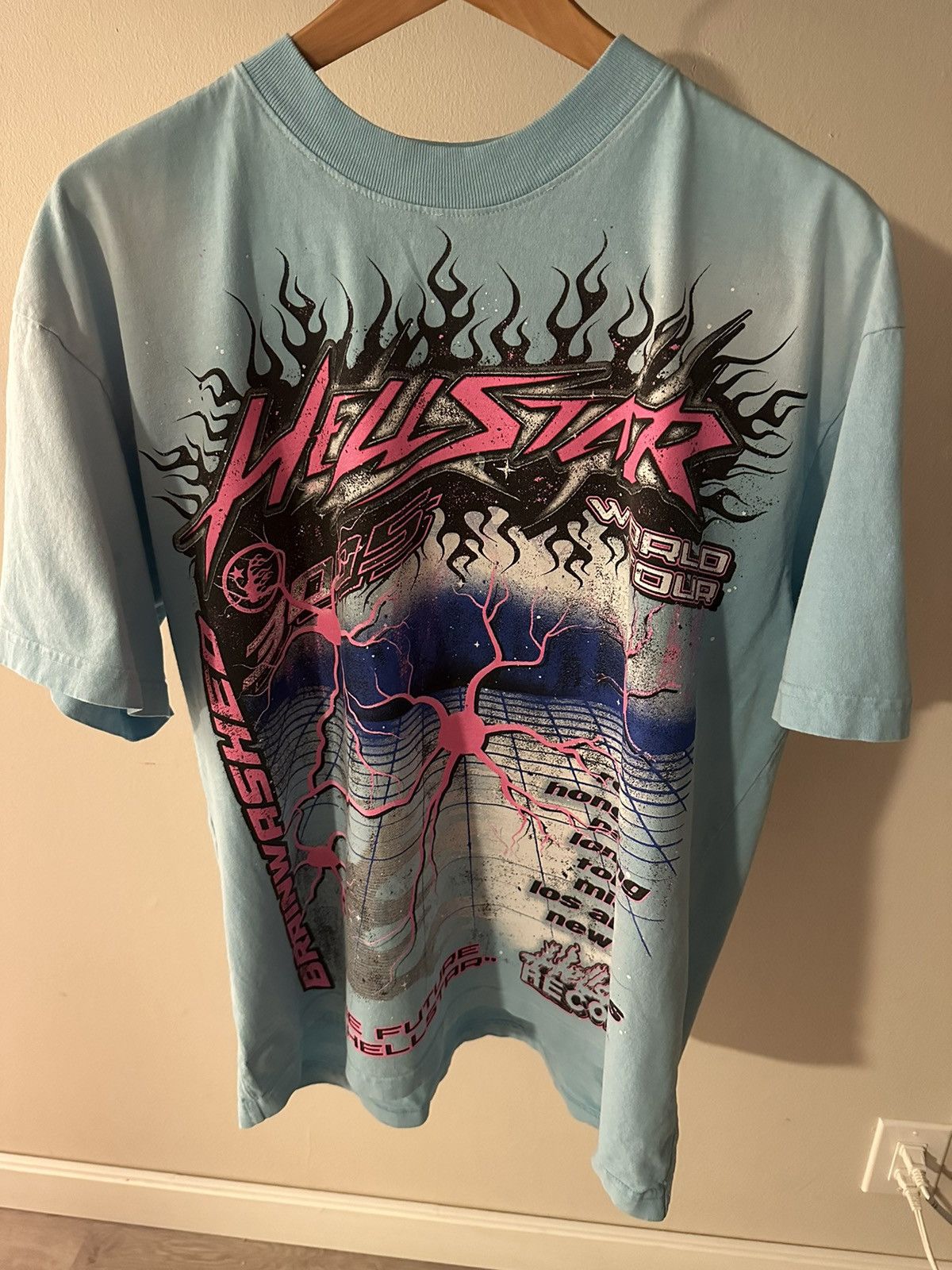 HELLSTAR Hellstar Studios “Neuron Tour” T-Shirt Light Blue | Grailed