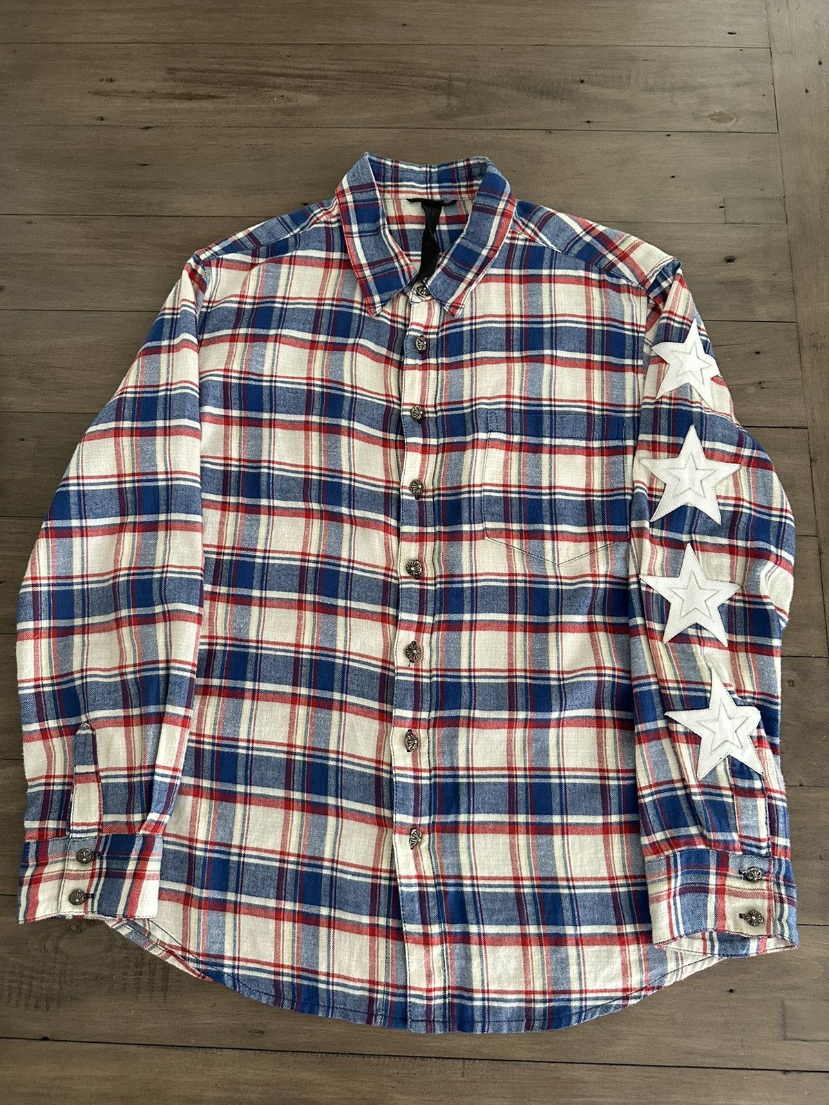 Chrome Hearts Chrome Hearts star patch flannel | Grailed