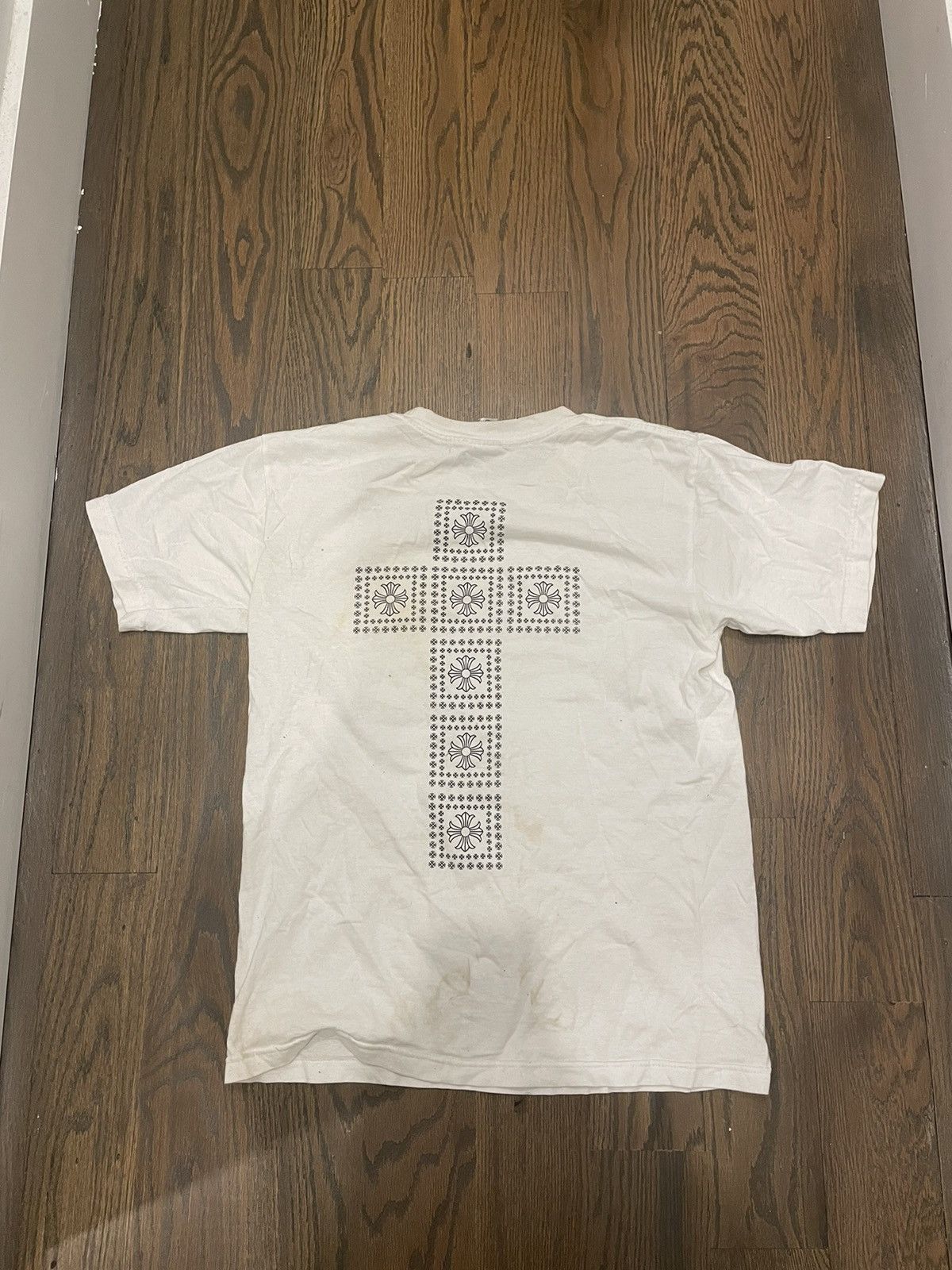 Chrome Hearts White Chrome Hearts White Cross Logo Tee | Grailed