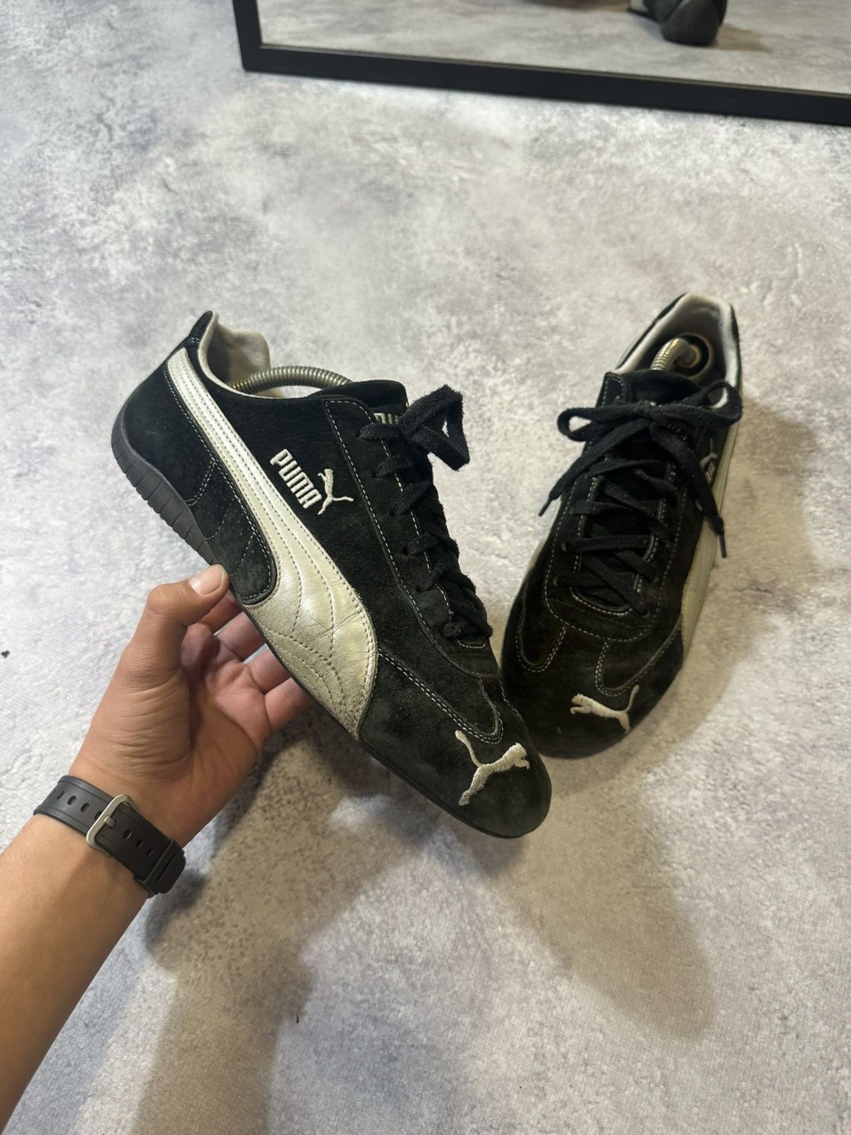 Puma × Streetwear × Vintage Y2K PUMA SPEEDCAT OG+ SPARCO BLACK WHITE ...