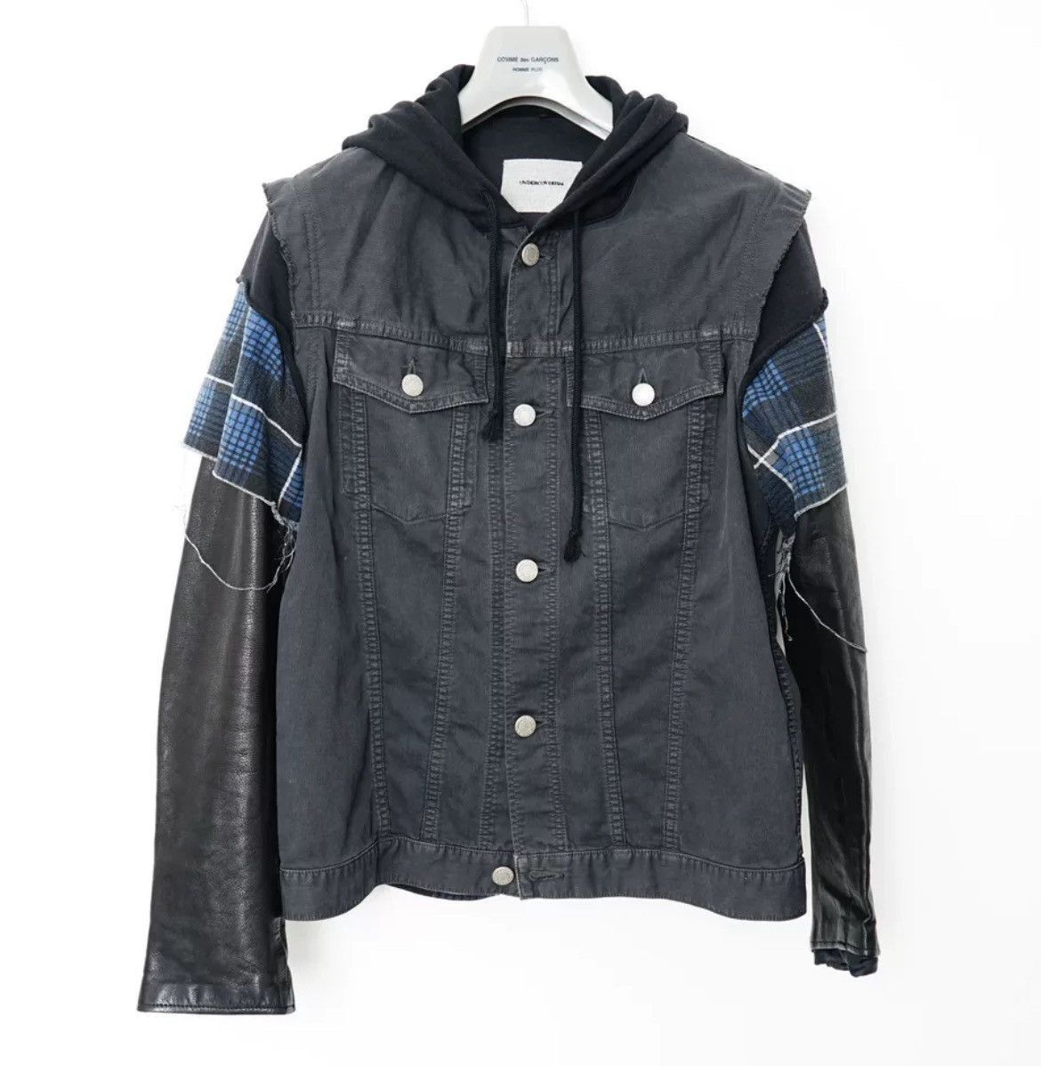 Undercover Undercover Denim Jacket With Leather Sleeves - DMC | Grailed