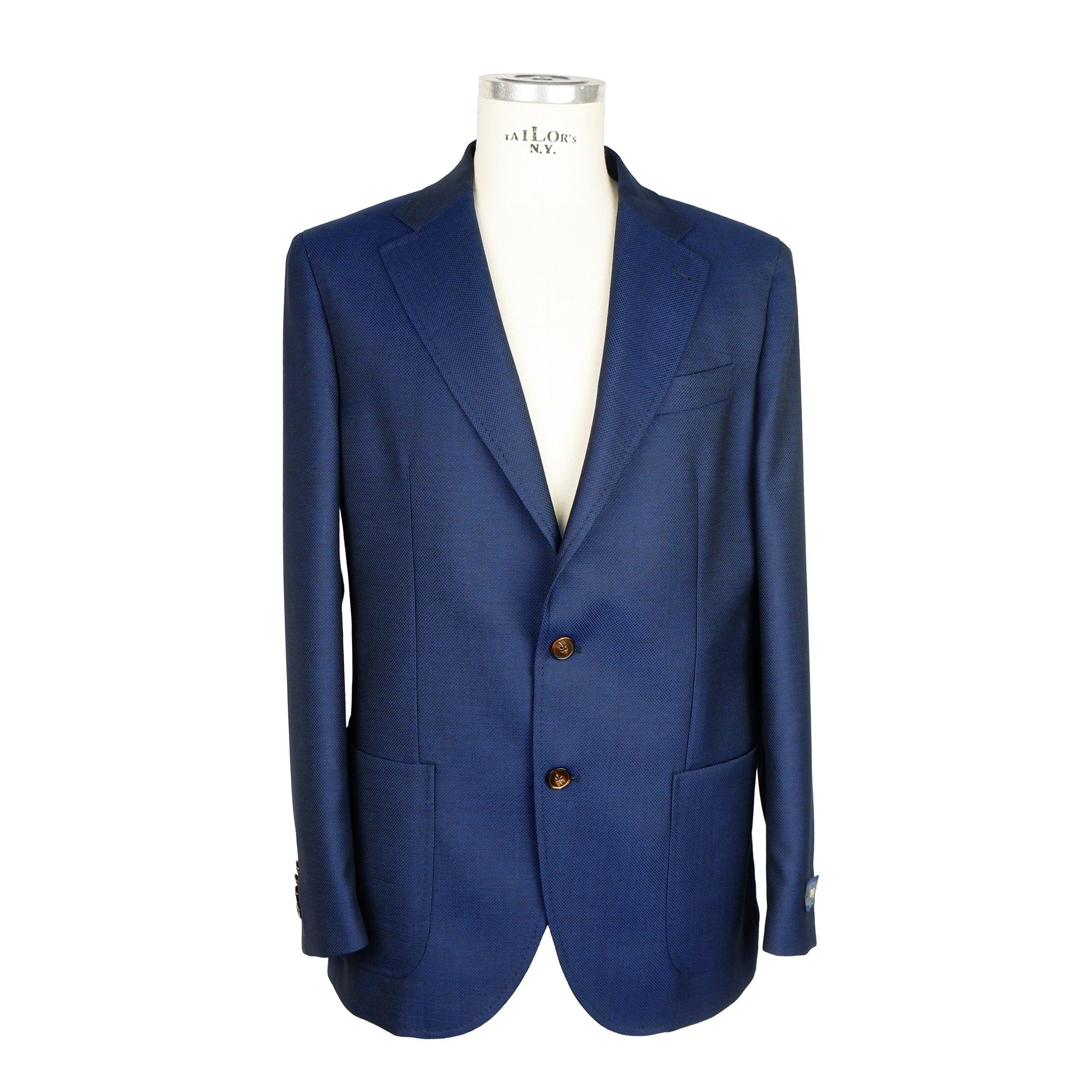Designer Emilio Romanelli Blue Wool Vergine Blazer | Grailed