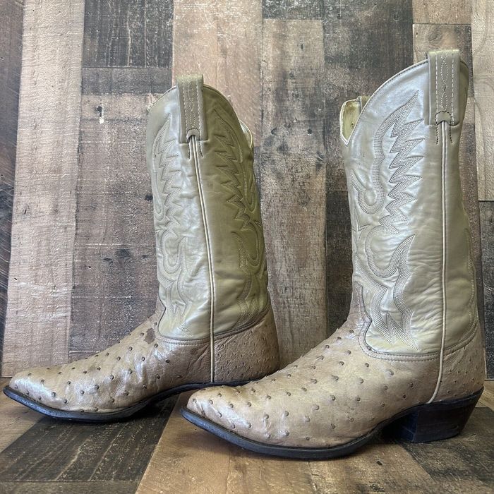 Tony Lama Tony Lama Vintage Full Quill Ostrich Cowboy Boots Mens 11 EE ...