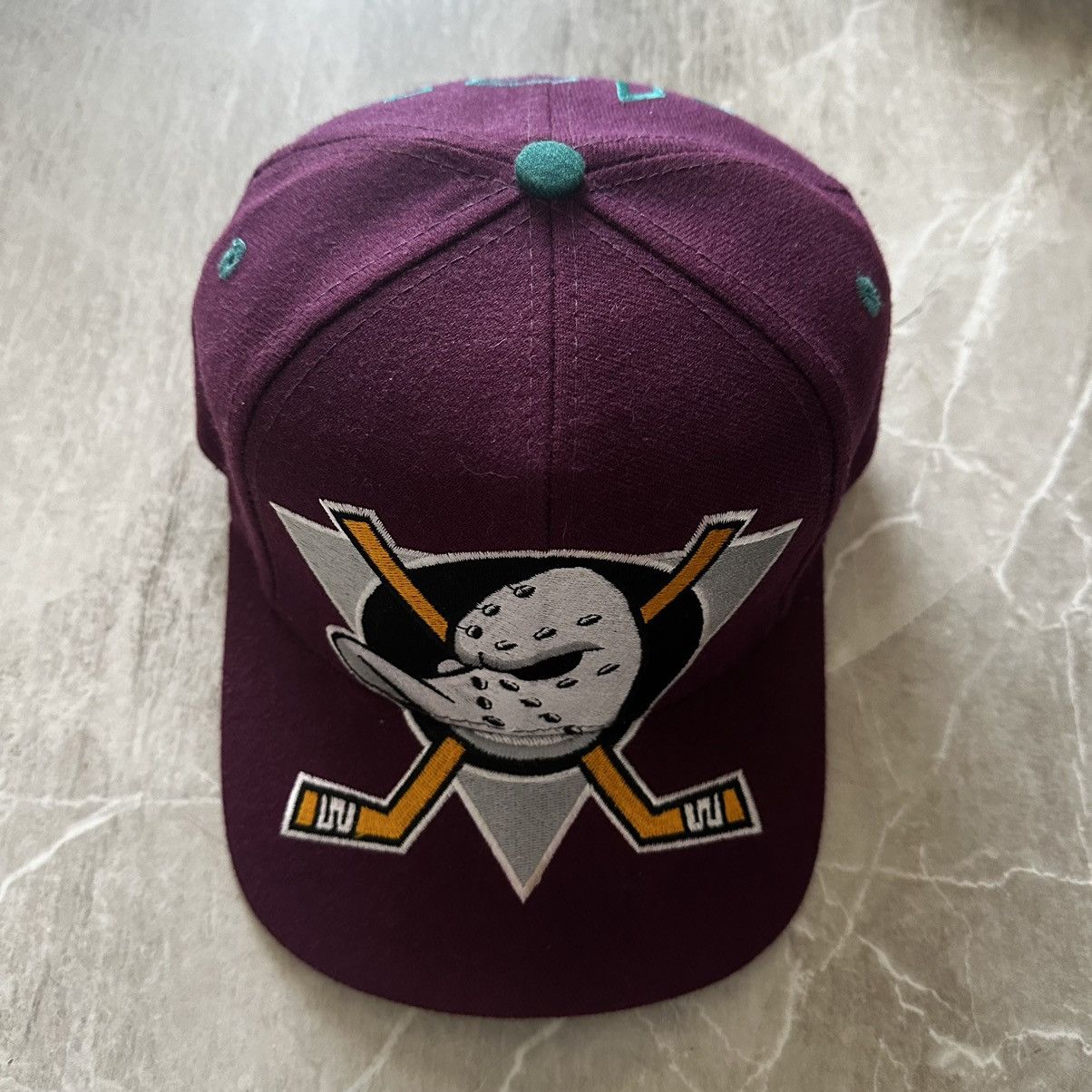NHL × The Mighty Ducks × Vintage VTG MIGHTY DUCKS BLOCKHEAD 90'S HAT ...