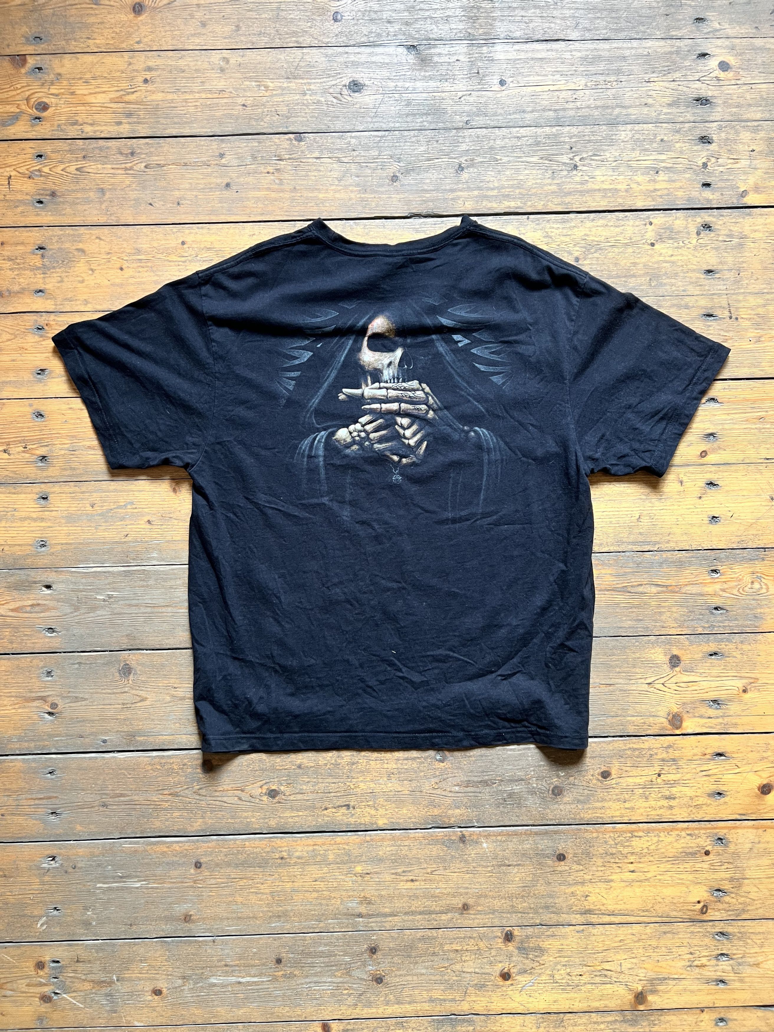 Skulls × Streetwear Fuck U Death Skeleton Y2k Spiral Baggy 666 Vintage ...