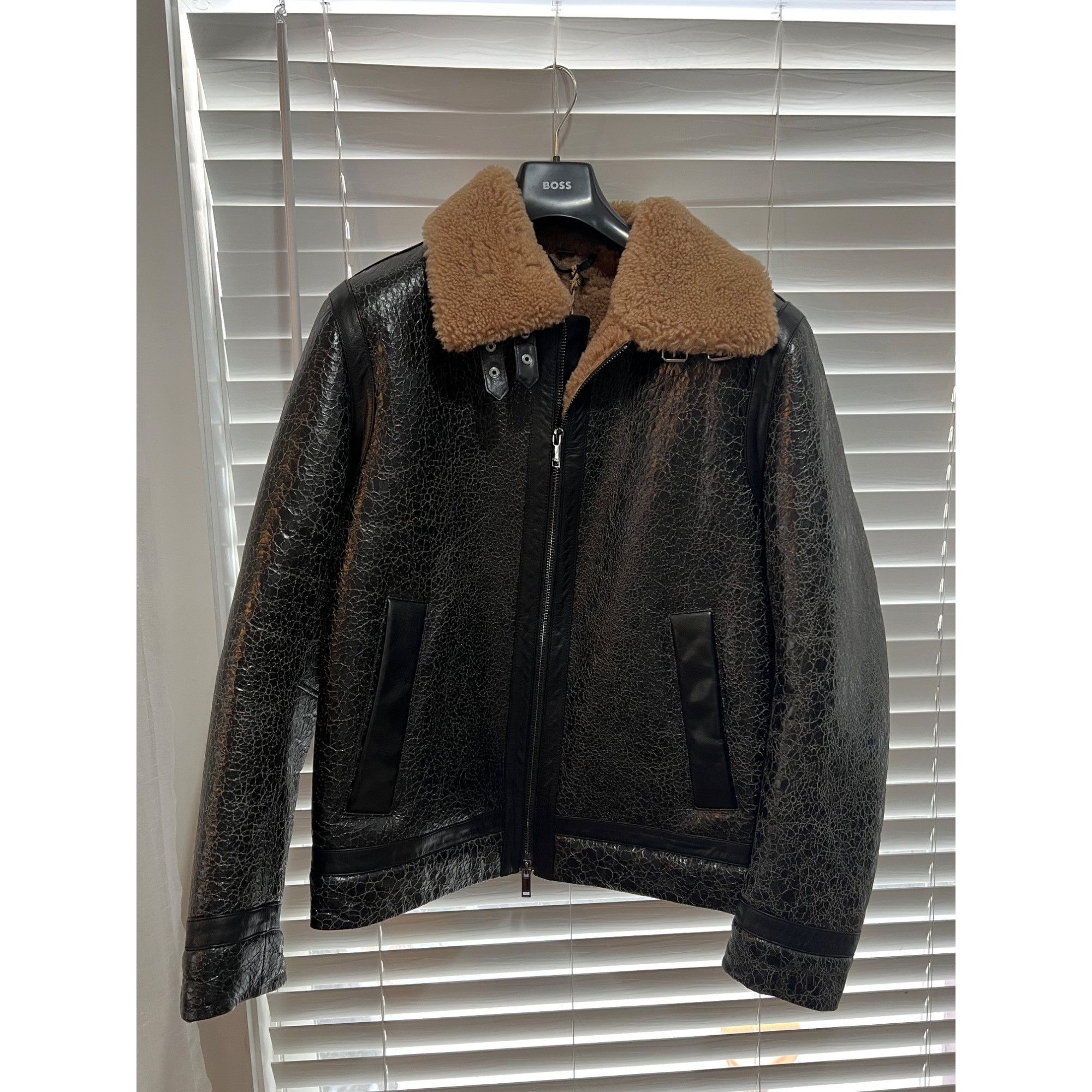 Hugo Boss Hugo Boss Leather Sheepskin and Real Fir Lined Mens Jacket N ...
