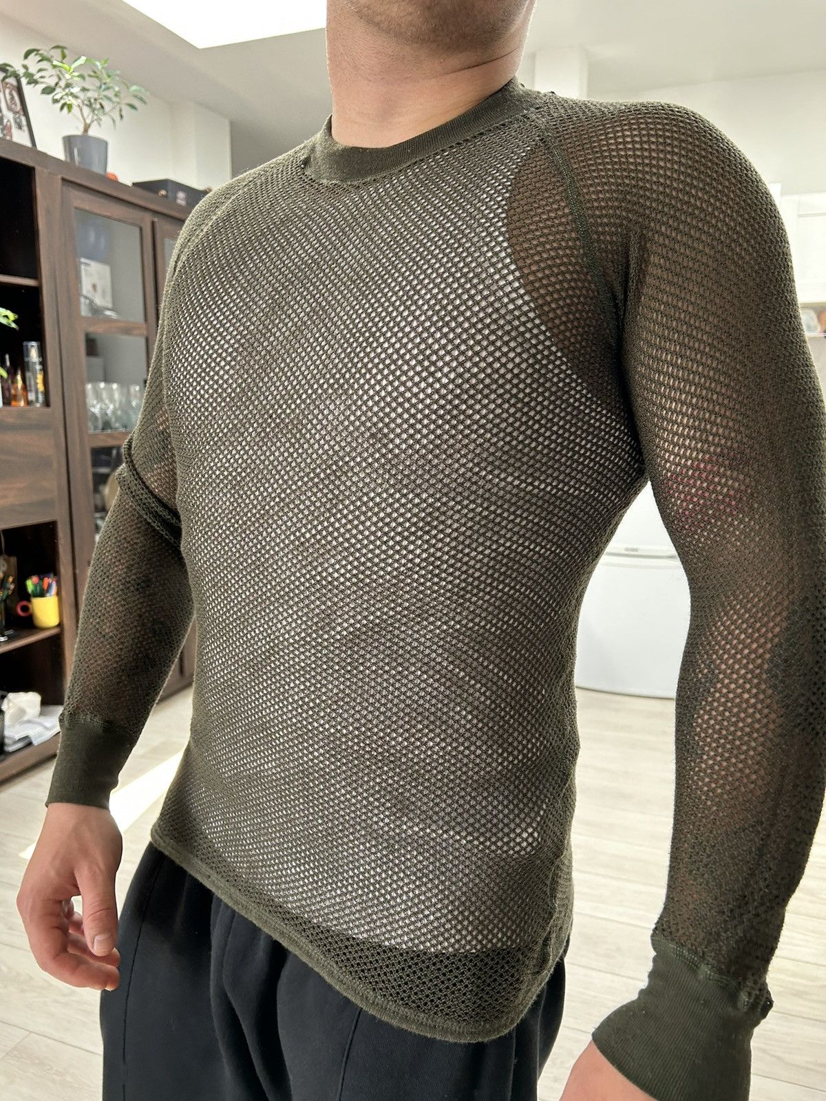 Vintage Swedish Army 90s Mesh Top Fishnet Longsleeve | Grailed