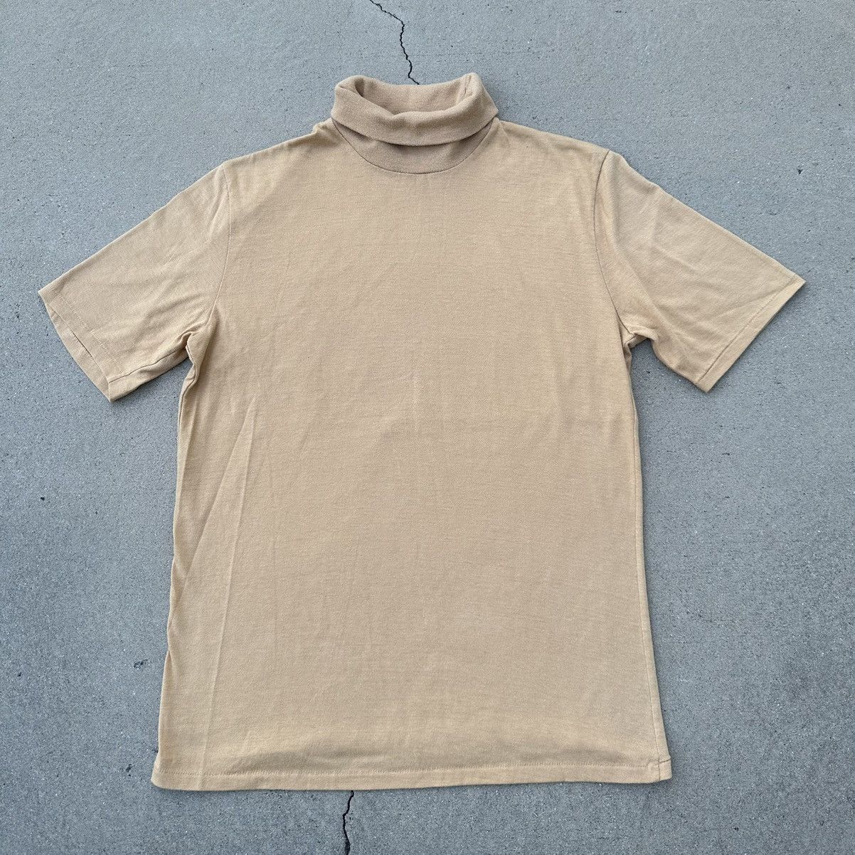 Blank × Vintage 70s Vintage Tan Turtle Neck T-Shirt | Grailed