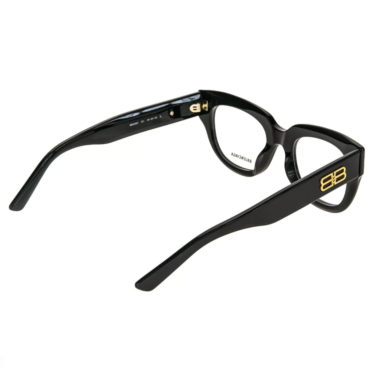 Balenciaga BALENCIAGA 0239 Black Bold BB Logo Eyeglasses GG0239O 001 ...