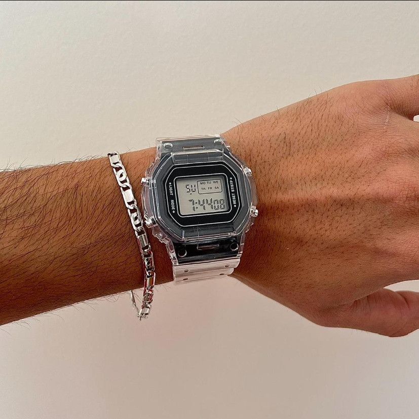 Casio × Jewelry × Streetwear black transparent digital watch | Grailed