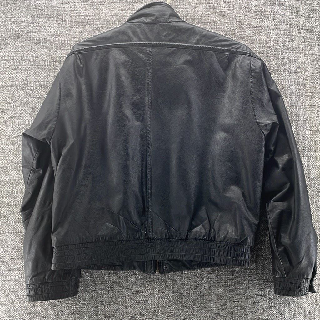 Wilsons Leather Vintage Wilson Leather Jacket Mens 48 Black Bomber ...