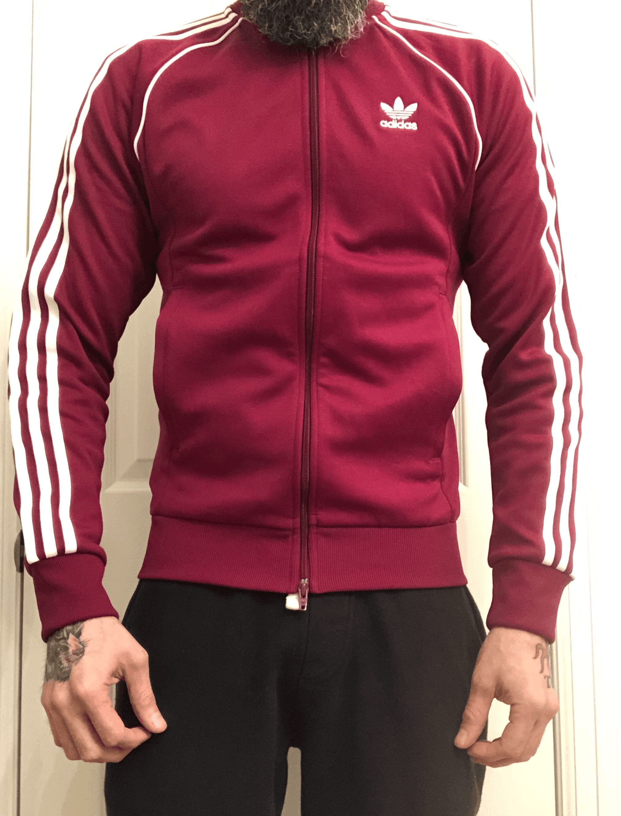 Adidas × Vintage Adidas Originals STT Track Jacket - Burgundy | Grailed