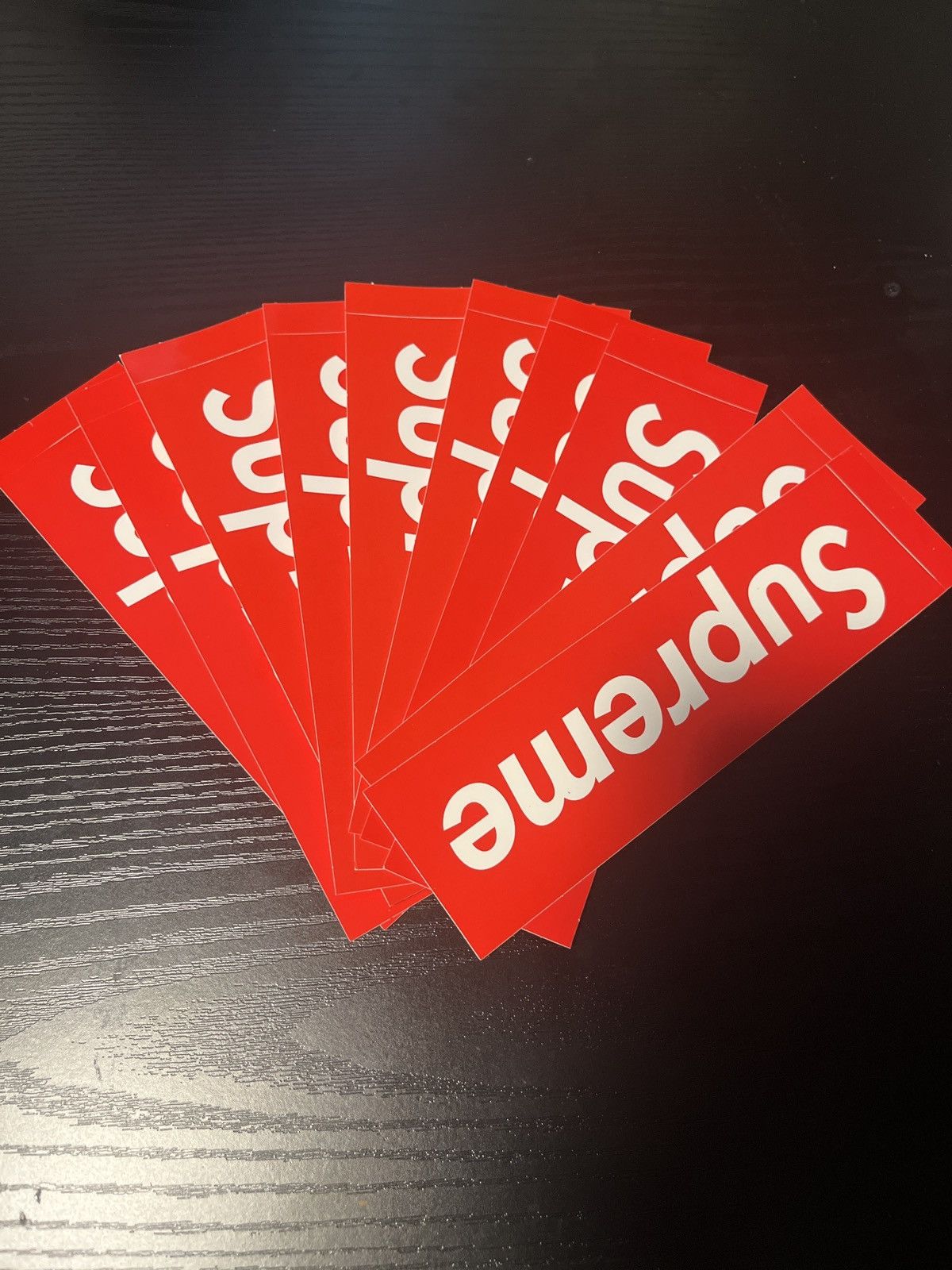 Supreme 10 red box logo stickers | Grailed