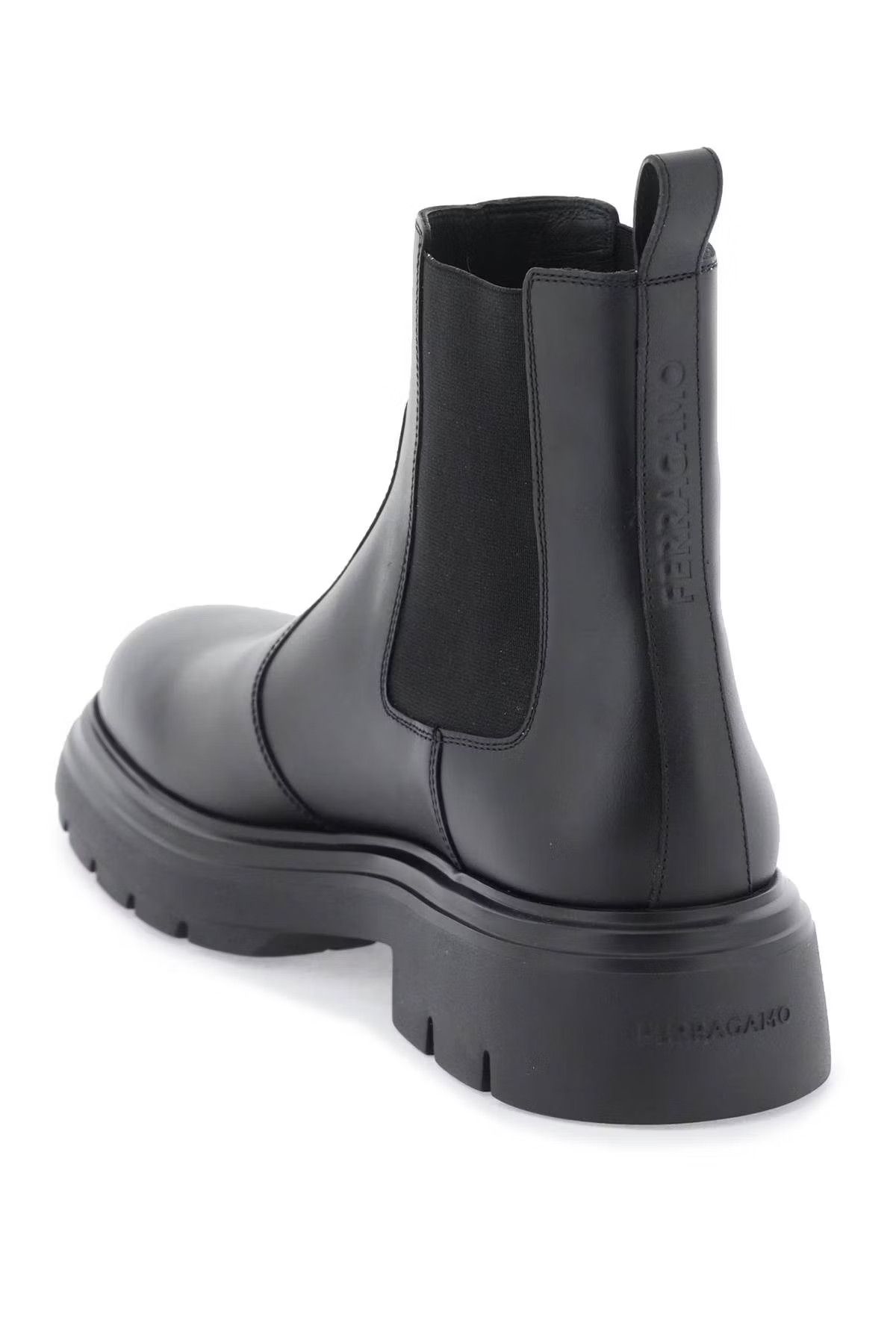 Salvatore Ferragamo o1s22i1n0524 Leather Chelsea Boots in Black | Grailed
