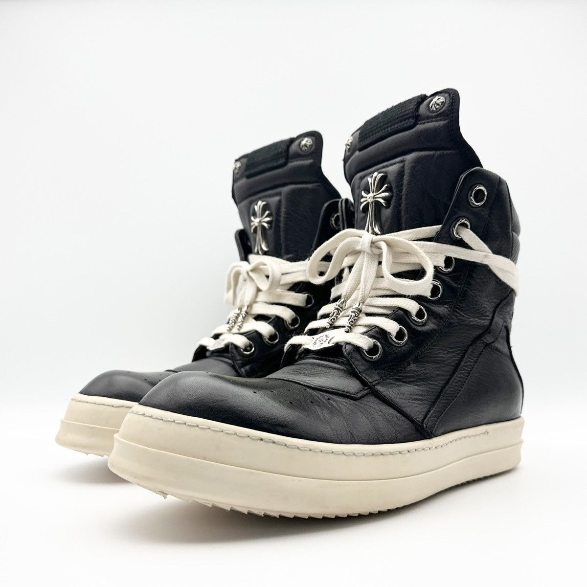 Pre-owned Chrome Hearts X Rick Owens Geobasket Shoes In Black | ModeSens