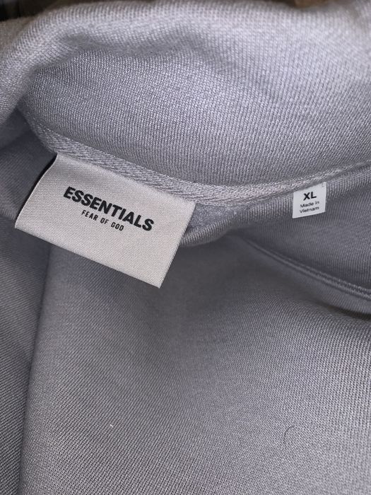 Fear of God ESSENTIALS ‘21 CEMENT GREY GRAY FLEECE MOCK NECK PULLOVER ...