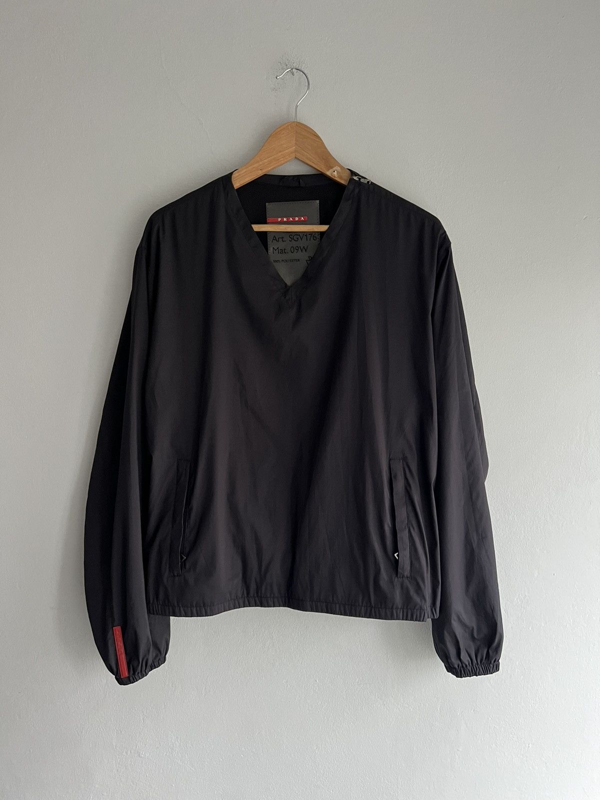 Prada Prada light jacket logo red tag zipper Authentic | Grailed