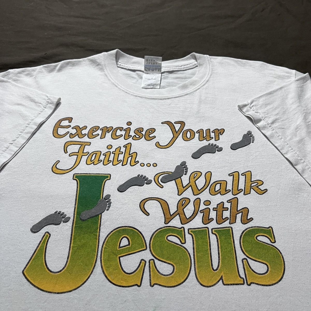Vintage Vintage Y2K Walk With Jesus God Bible Holy Tee L | Grailed
