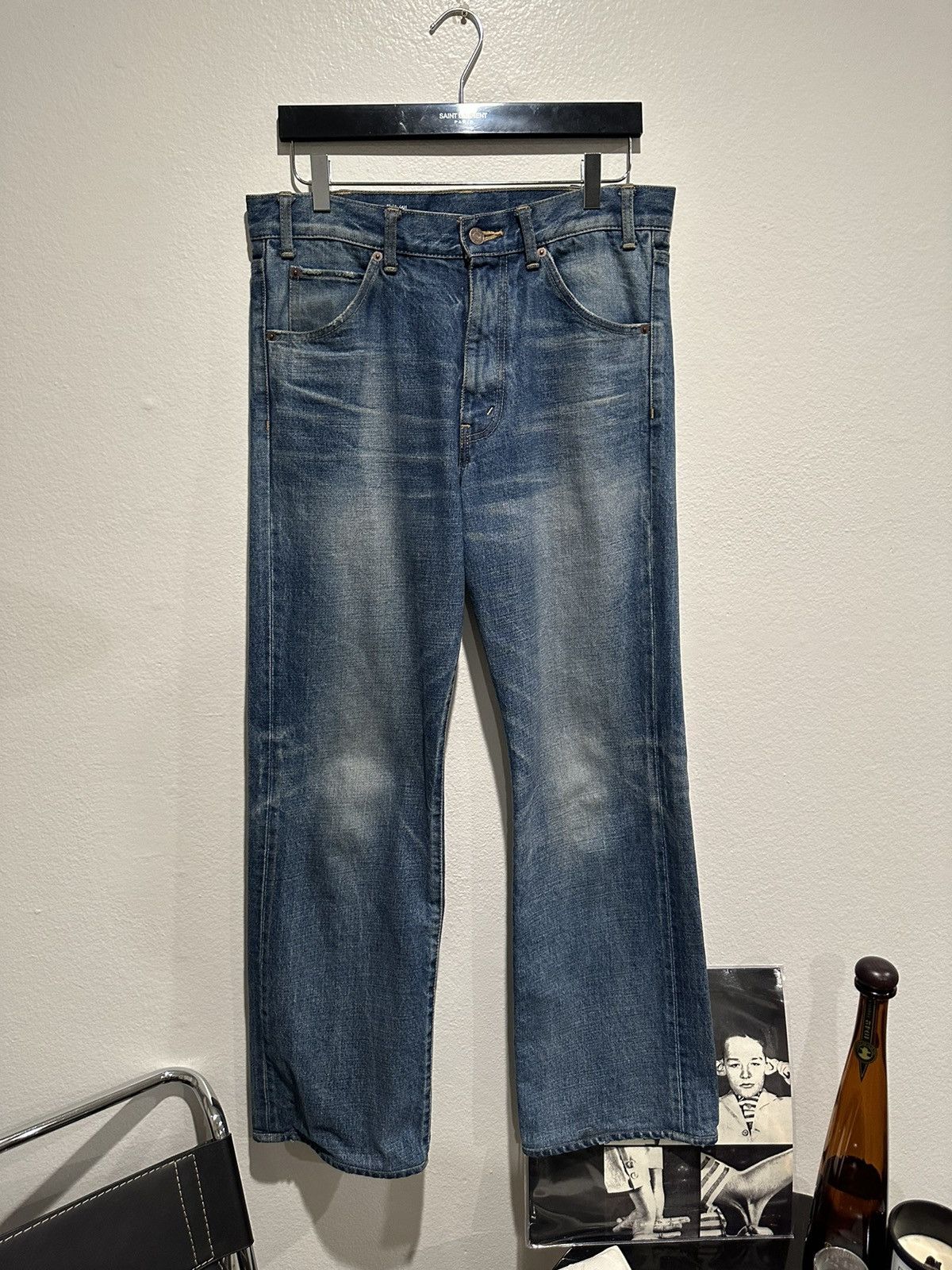 Celine × Hedi Slimane SS20 FL_001 Union Wash Flared Denim Jeans | Grailed