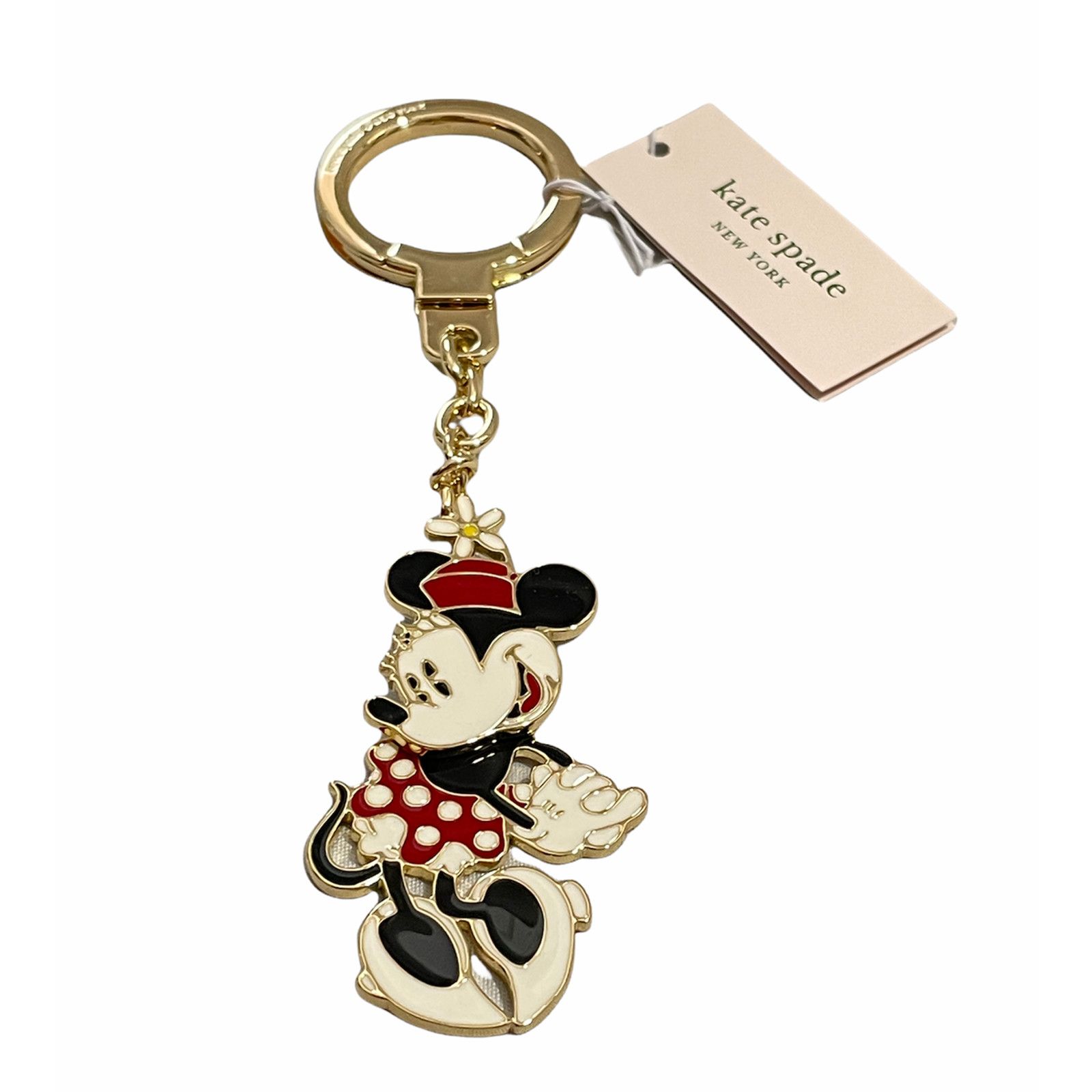 Kate Spade Kate Spade X Disney Minnie Mouse Keychain key Ring Red Gold ...