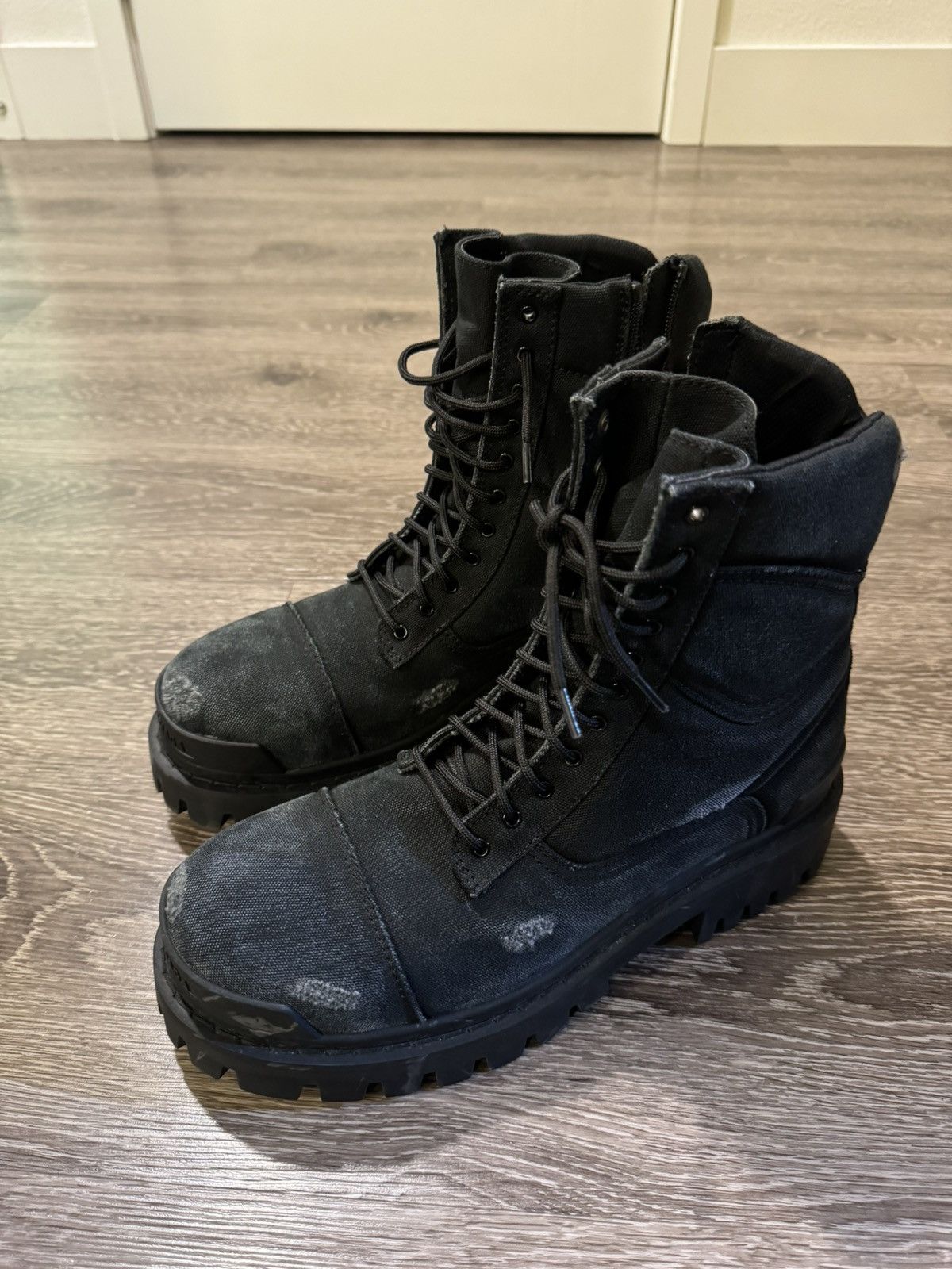Balenciaga Balenciaga Strike canvas combat boot Sz 43 | Grailed