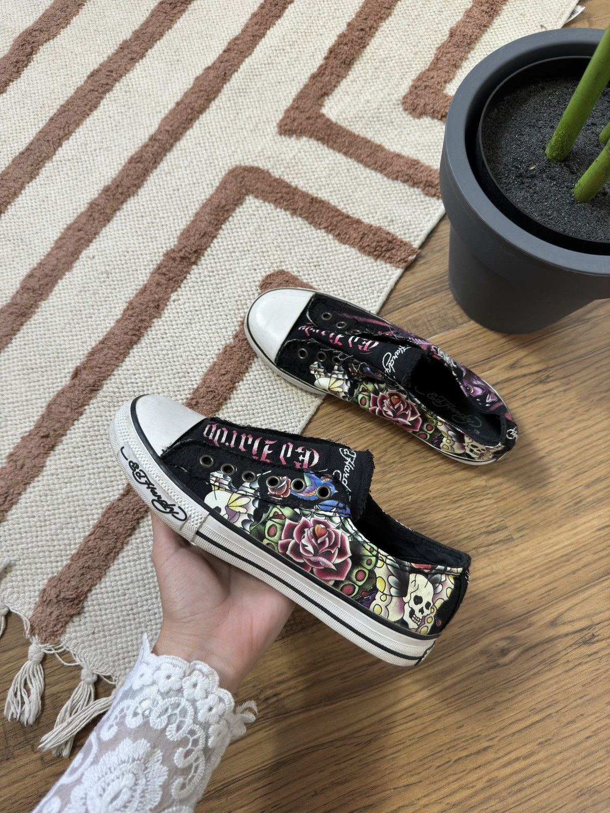 Christian Audigier × Ed Hardy × Vintage VINTAGE ED HARDY 2000s LOW TOP ...