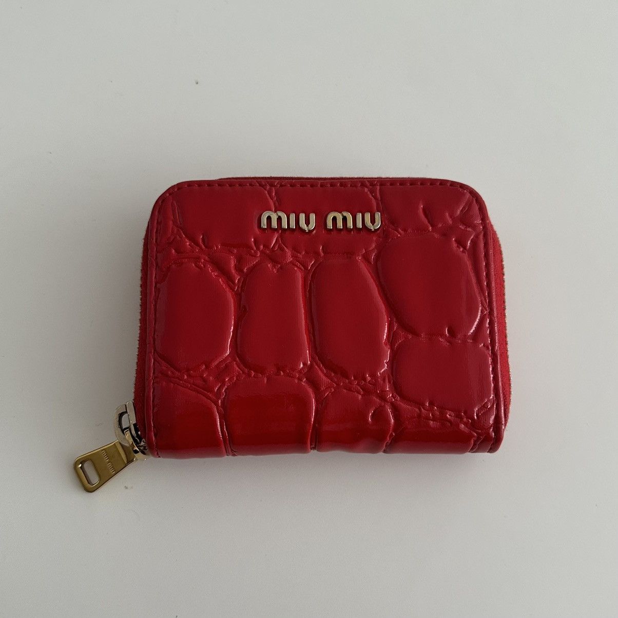 Miu Miu miu miu red patent leather wallet | Grailed