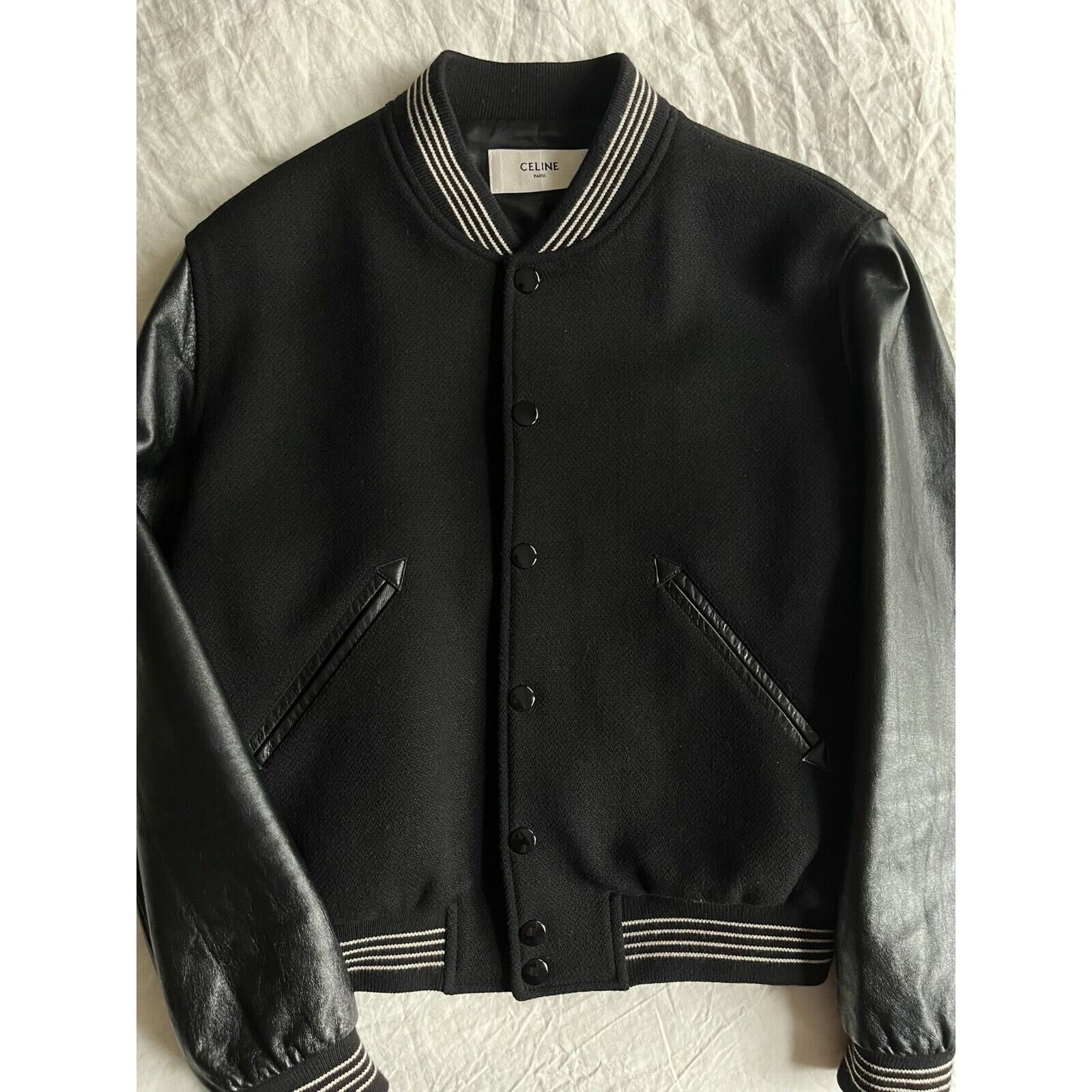 Celine Celine Wool Leather Varsity Jacket FW19 IT 50 $2950 | Grailed