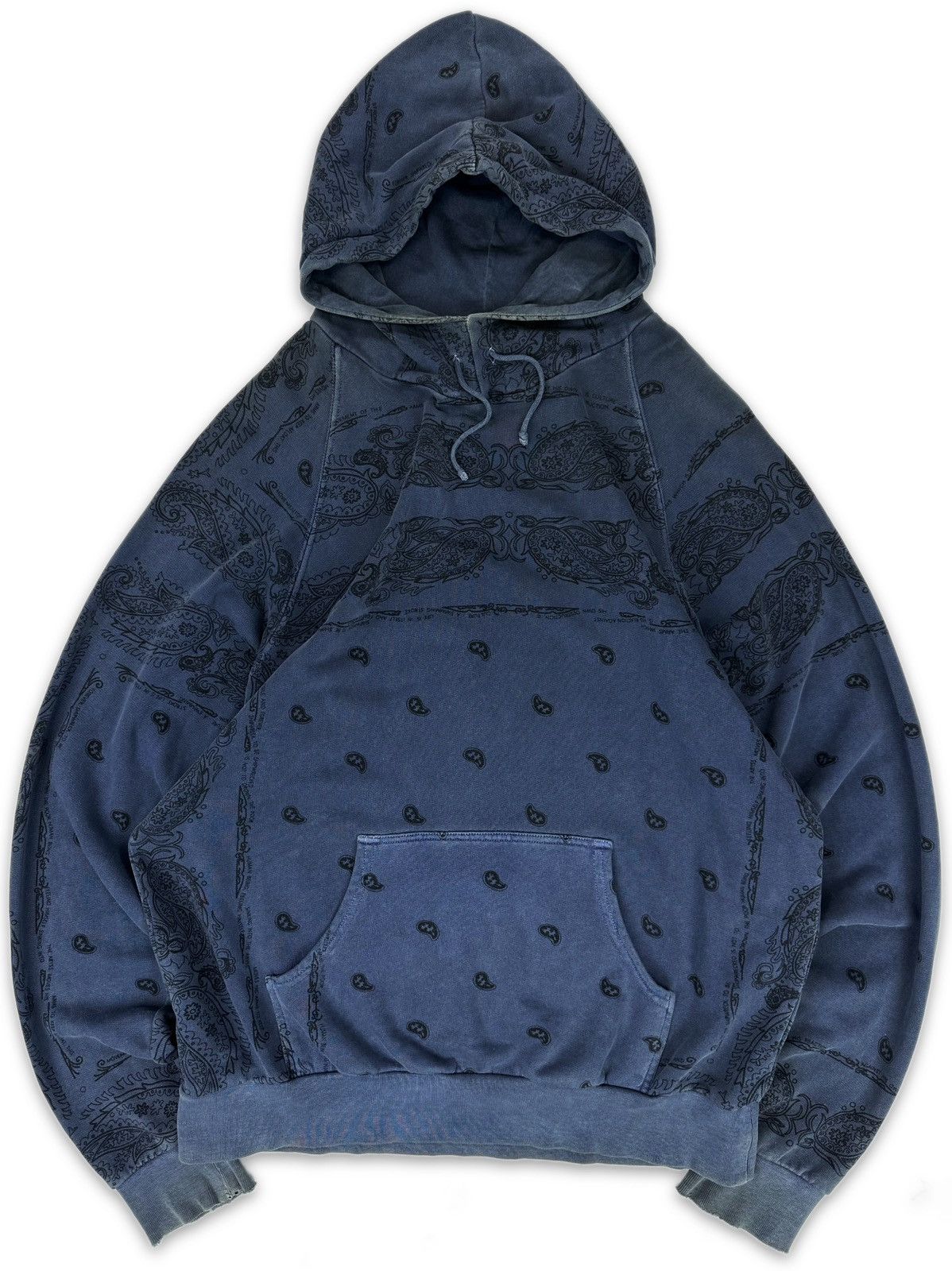 Raf Simons AW04 Raf Simons ‘Waves’ Blue Paisley Shipwreck Hoodie | Grailed