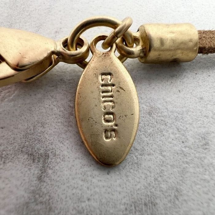 Chicos Chico's Brown Cord Gold Tone Colorful Beaded Boho Necklace | Grailed