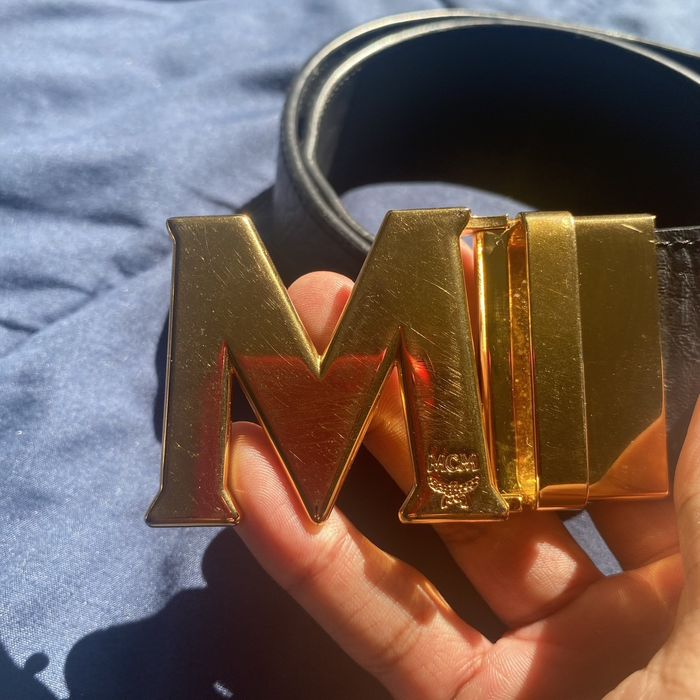 MCM Gold and Black MCM Belt | Grailed