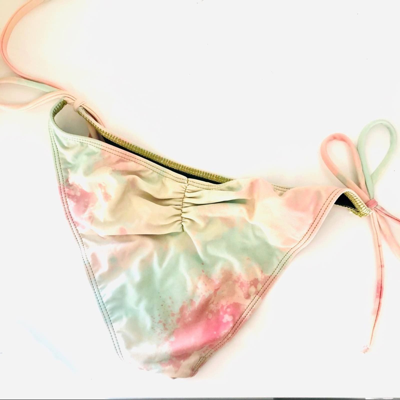 Anthropologie NEW TAVIK REVOLVE Black Tie Dye Scrunch Tie Bikini Bottom ...
