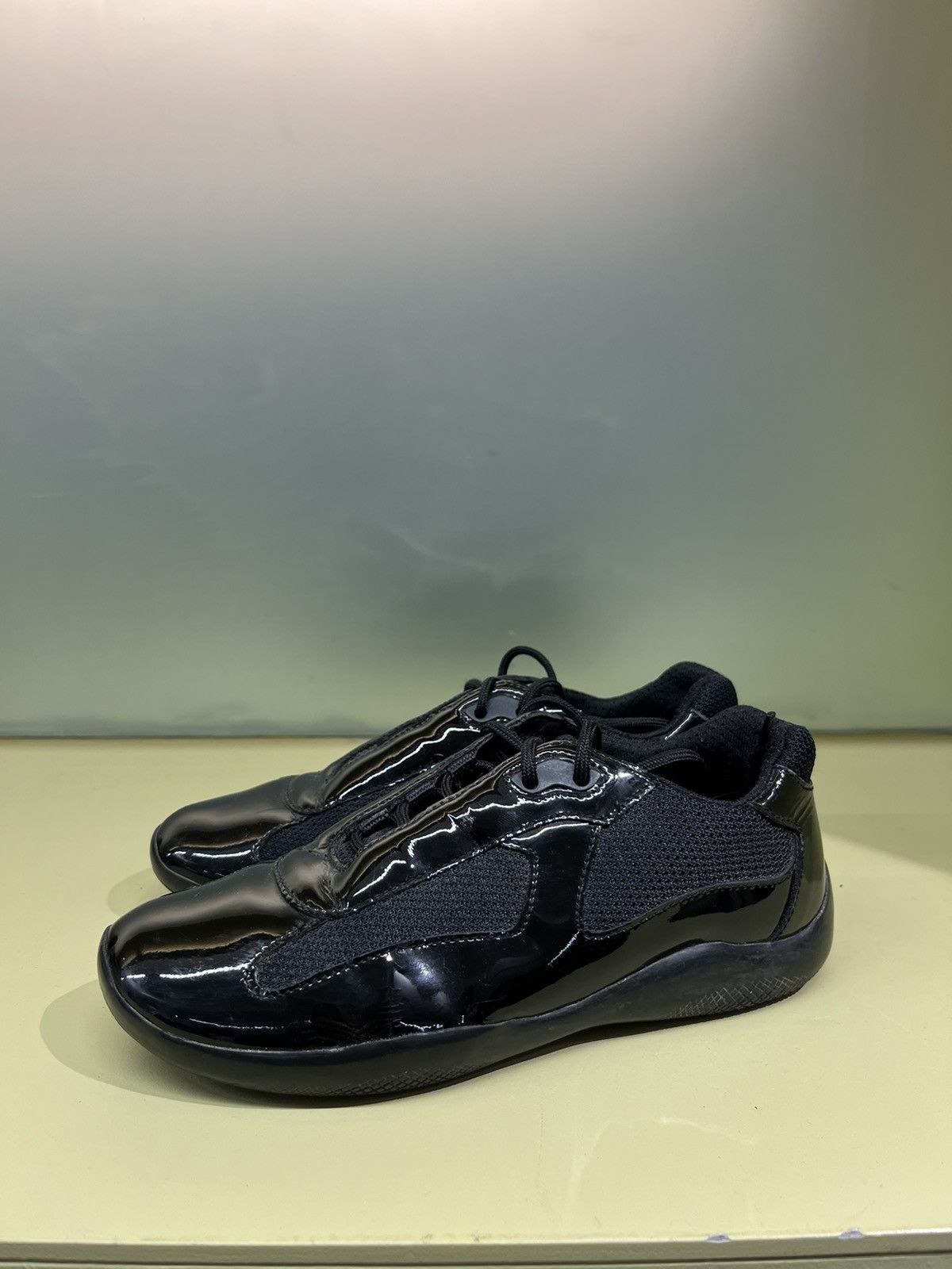 Prada Prada America Cups Black Patent Leather Sneakers | Grailed