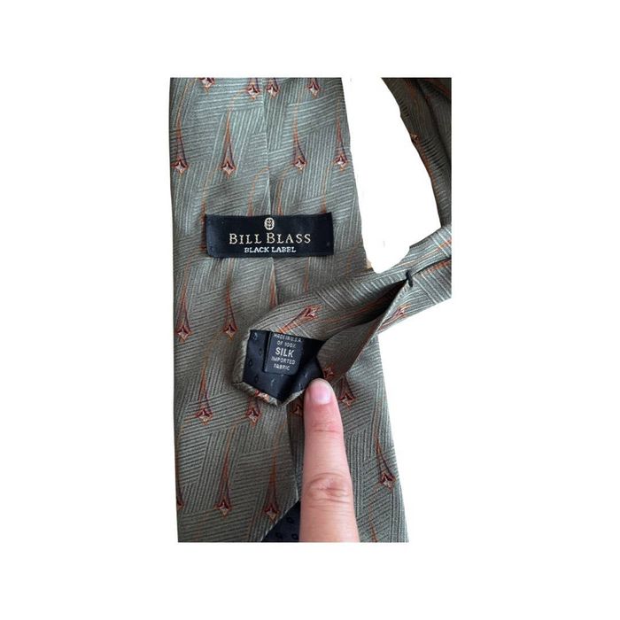 Bill Blass Vintage Bill Blass Black Label Art Deco 90s Silk Necktie