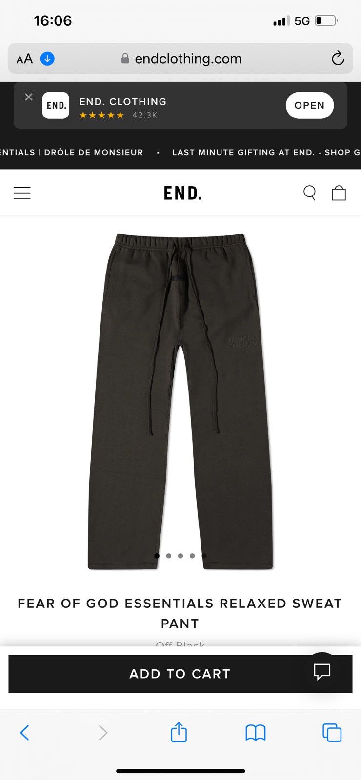 Fear of God FEAR OF GOD ESSENTIALS pants sizes SHOWN in photos BY TAPE ...