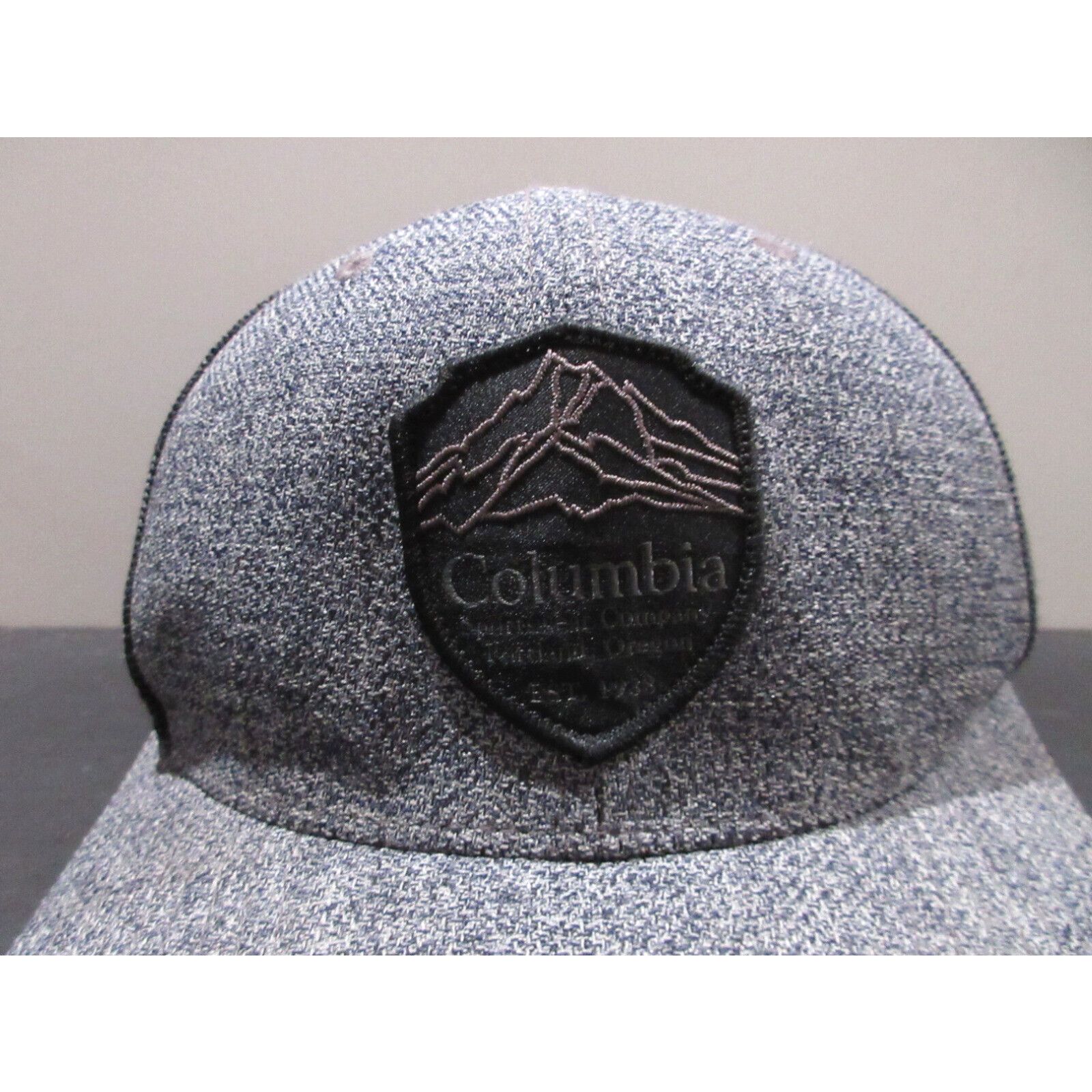 Vintage Columbia Hat Cap Snap Back Gray Black Trucker Outdoors Hiking ...