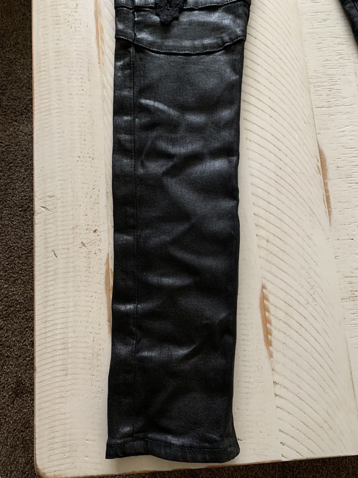 Balmain Balmain Like Lace Winged Waxed Biker Jeans Goth Emo Fashion ...