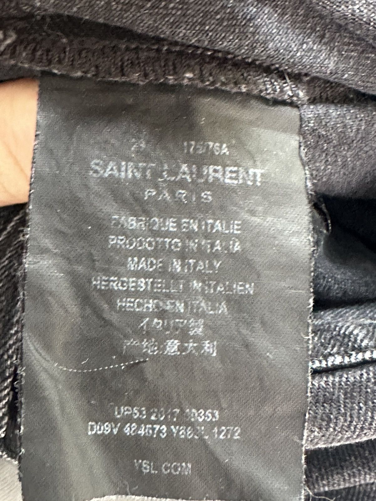 Saint Laurent Paris Saint Laurent Black jeans denim hedi slimane washed ...