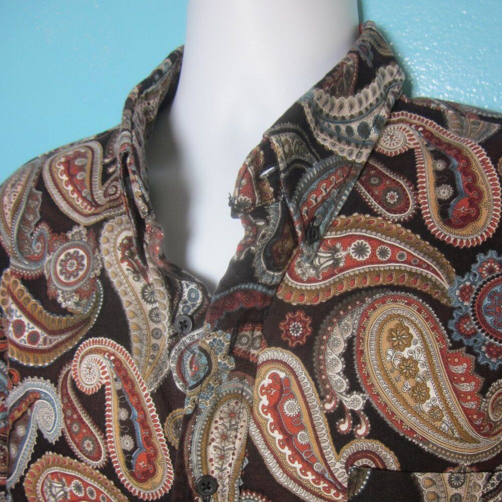 Vintage Mens Shirt Size XLT VINTAGE Brown Paisley Pattern from Texas ...