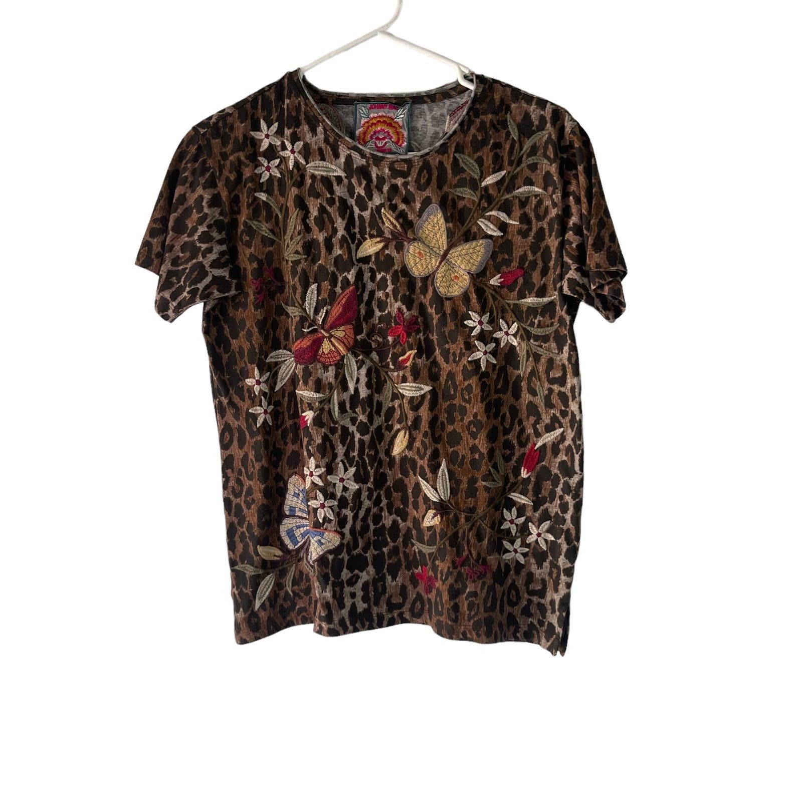 Johnny Was Johnny Was Women XS Cheetah Butterfly Penelope Relax T Shirt ...