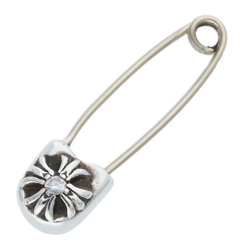 Chrome Hearts Chrome Hearts Small Safety Pin Necklace with Diamond ...