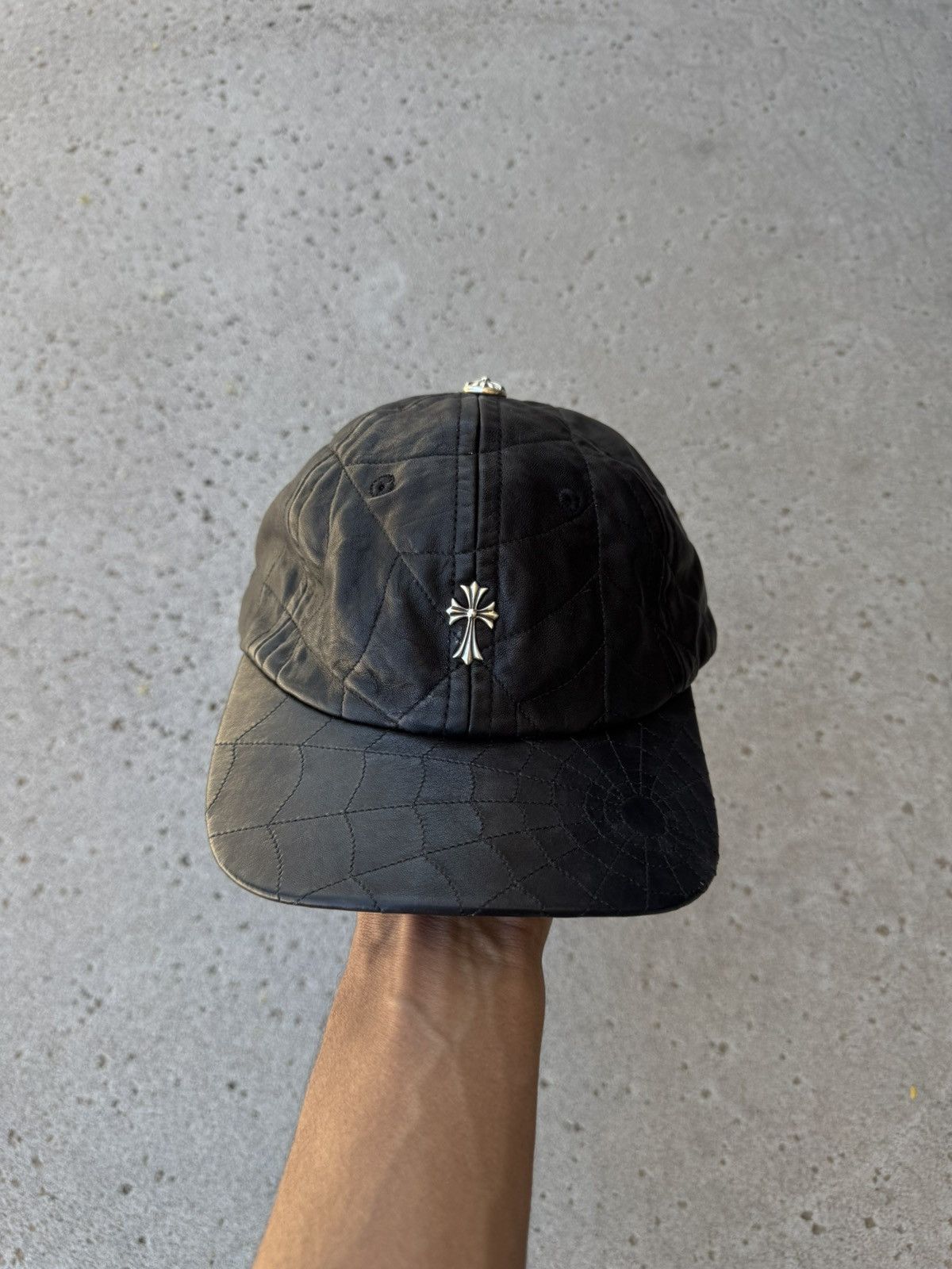 Chrome Hearts Chrome Hearts Leather Spider Web Hat | Grailed