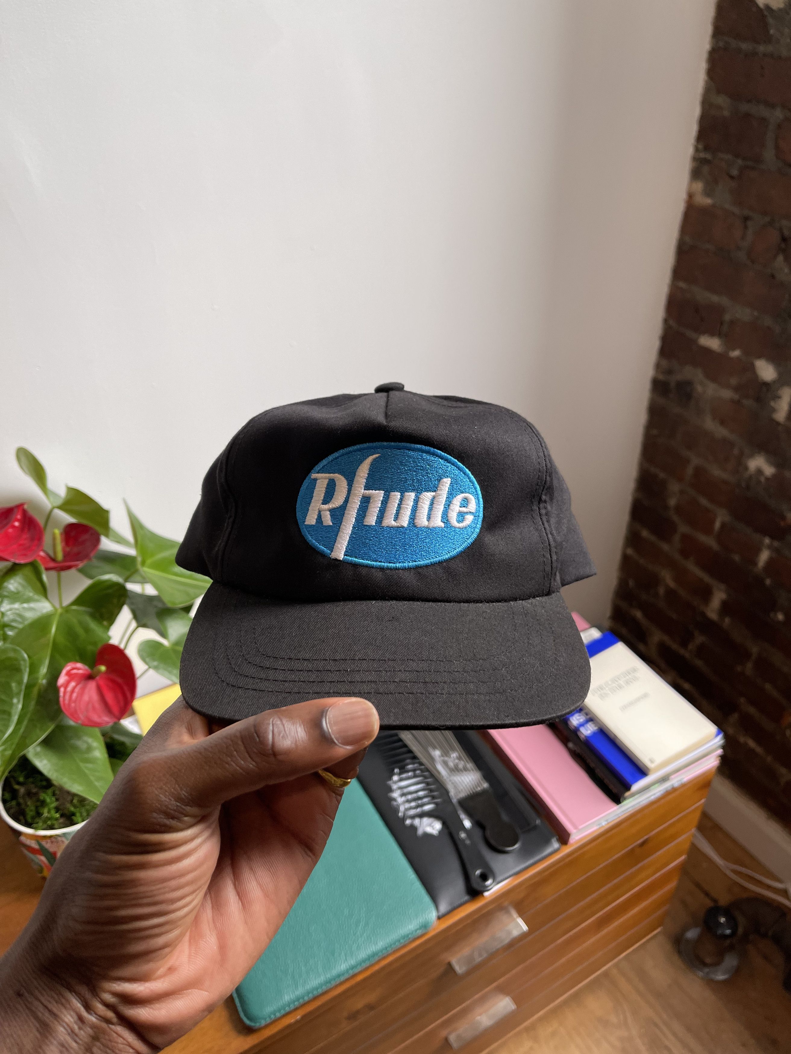 Rhude Rhude Pfizer Logo Trucker hat *Very Rare* | Grailed