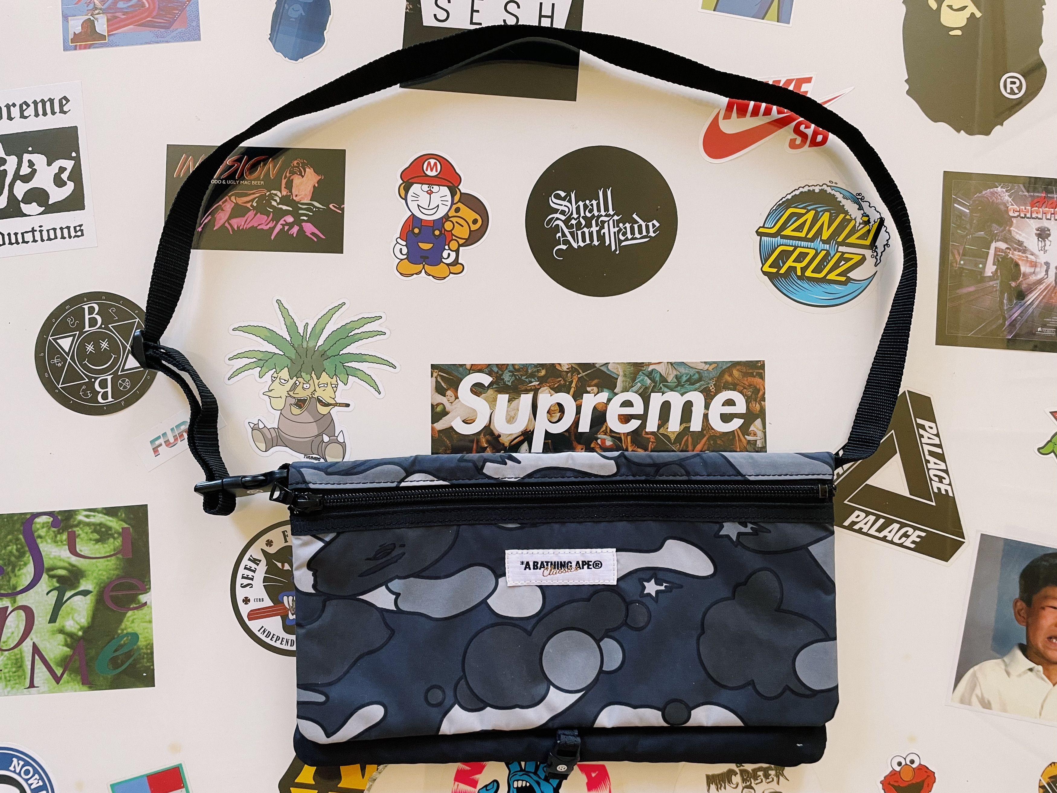 Bape × Nigo Vintage Y2K A Bathing Ape Sta Camo Flat Crossbody Bag | Grailed