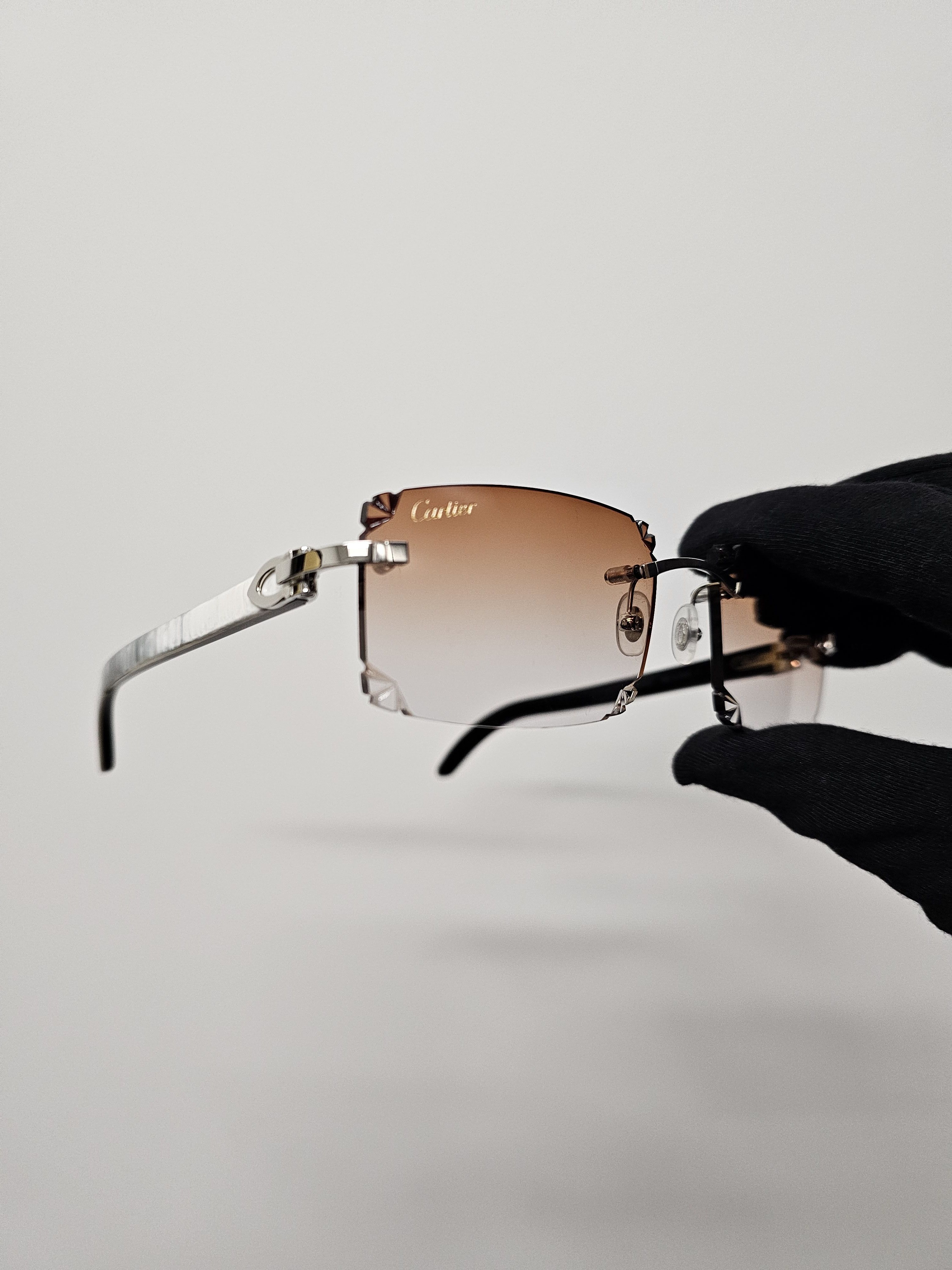 Cartier Diamond Cut Cartier White Buffalo Horn Sunglasses (Buffs) | Grailed