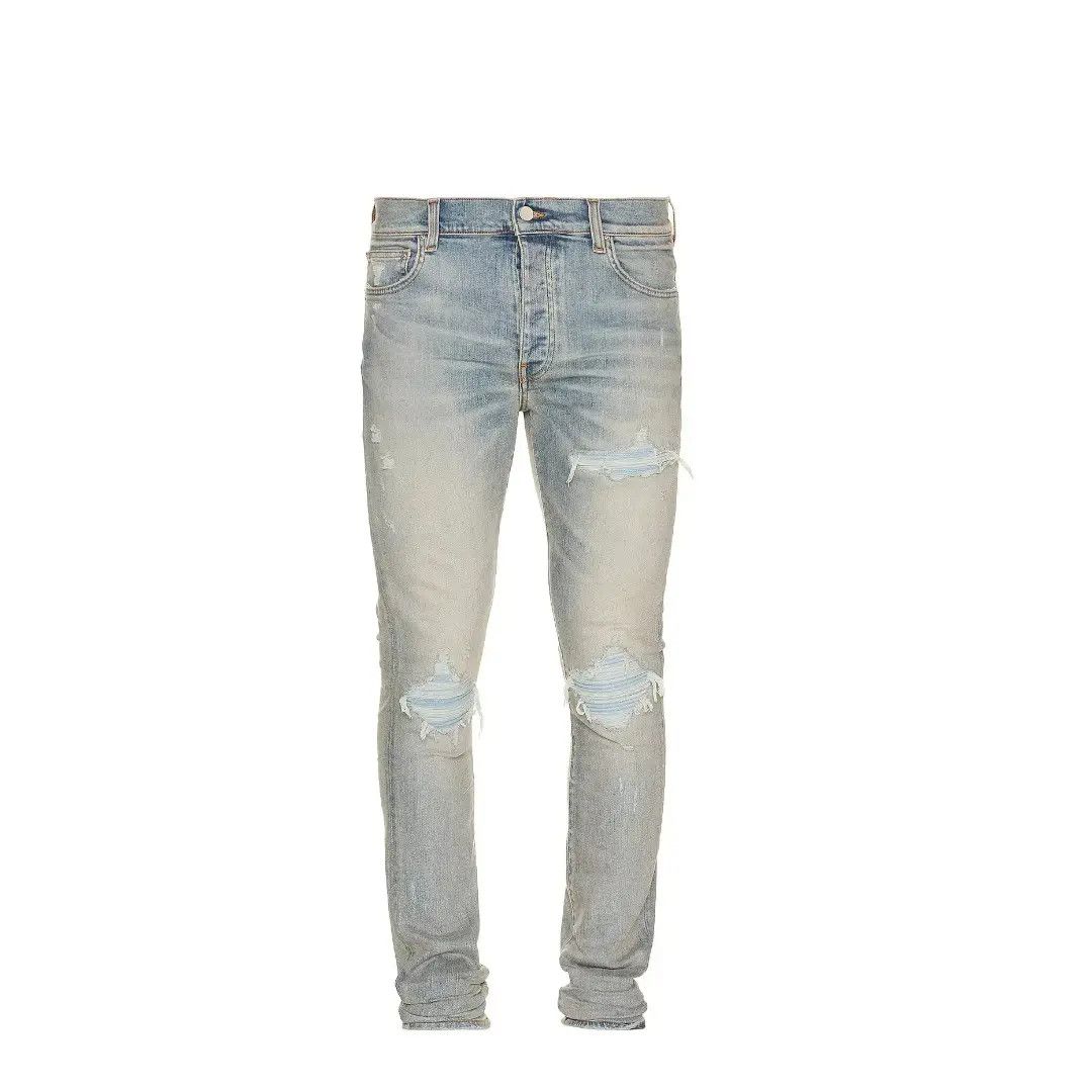 Amiri oc11z0225 MX1 Ultrasuede Jeans in Light Blue | Grailed