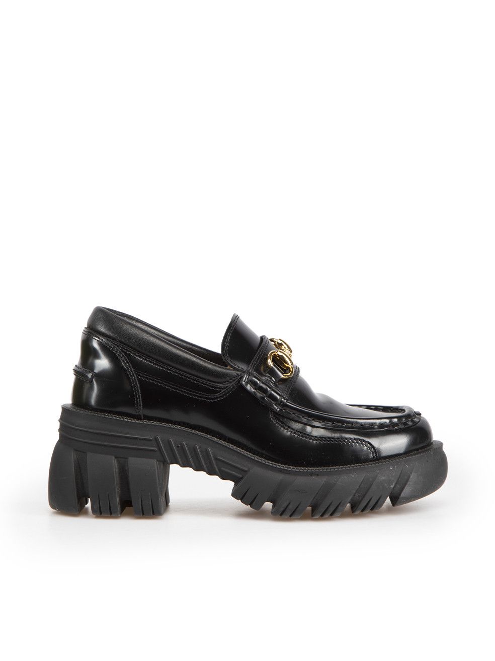 Gucci Black Leather Romance Horsebit Chunky Loafers | Grailed